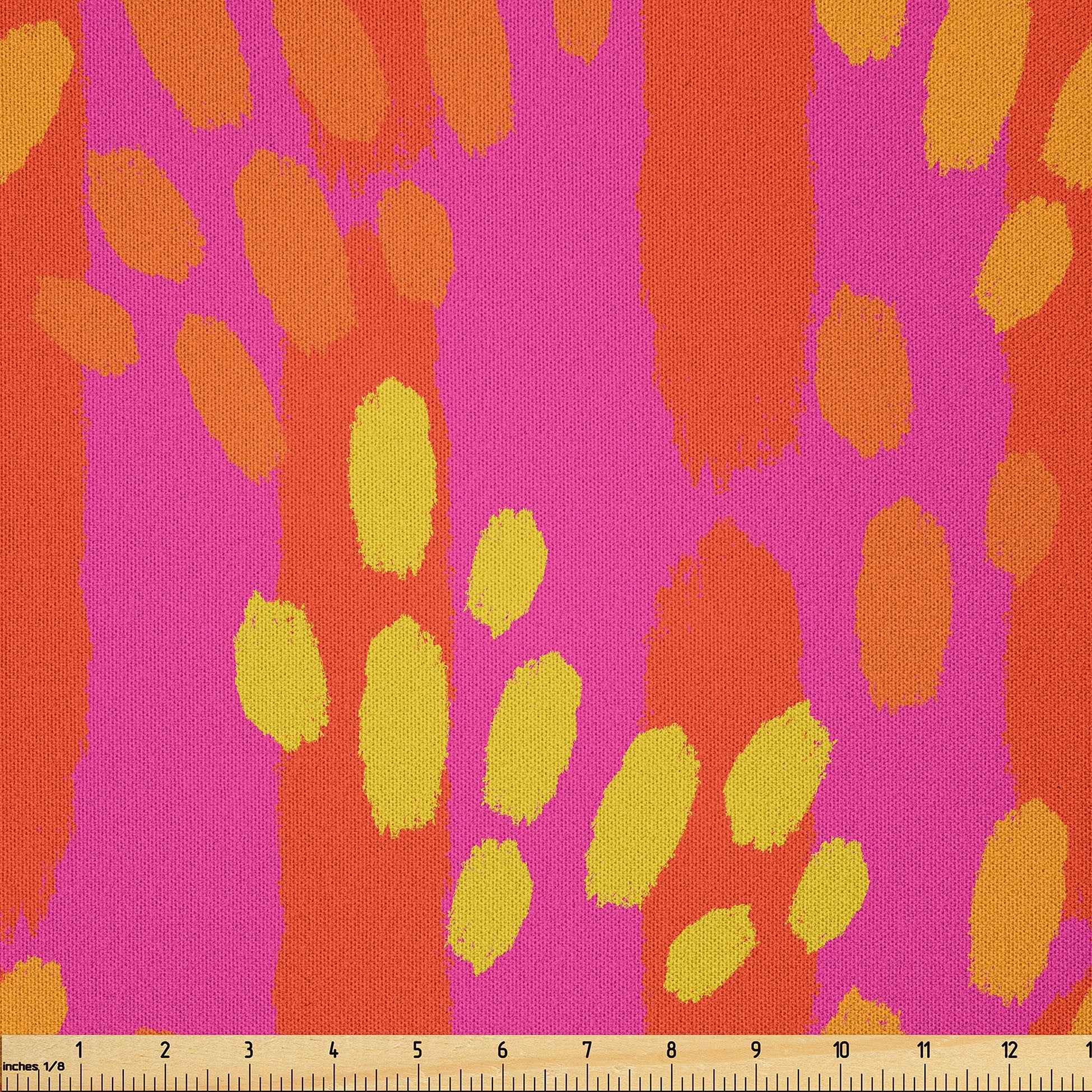 Ambesonne Abstract Fabric by the Yard Microfiber, Vibrant Paintbrush ...