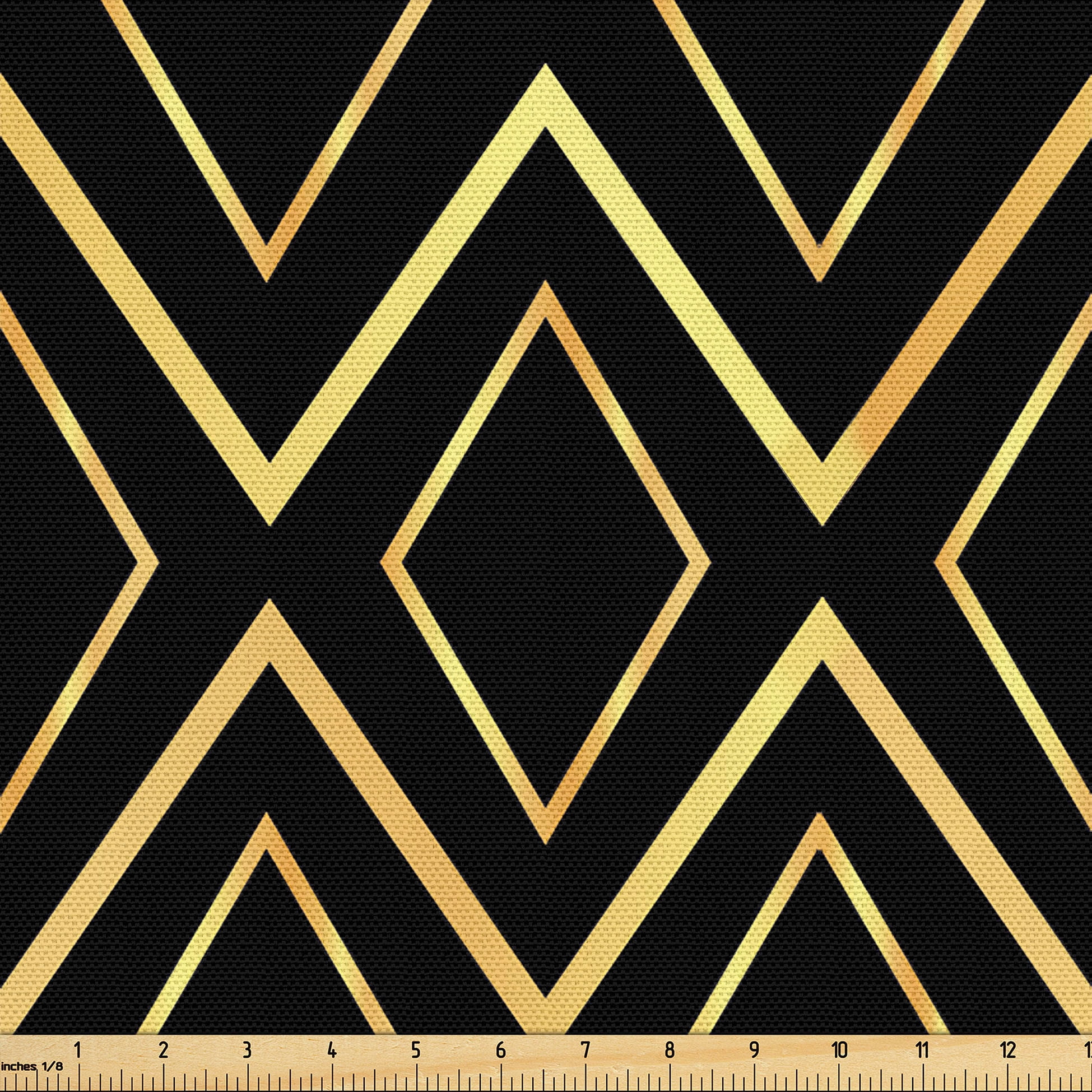 Ambesonne Abstract Fabric by the Yard Upholstery, Modern Zigzag Pattern ...