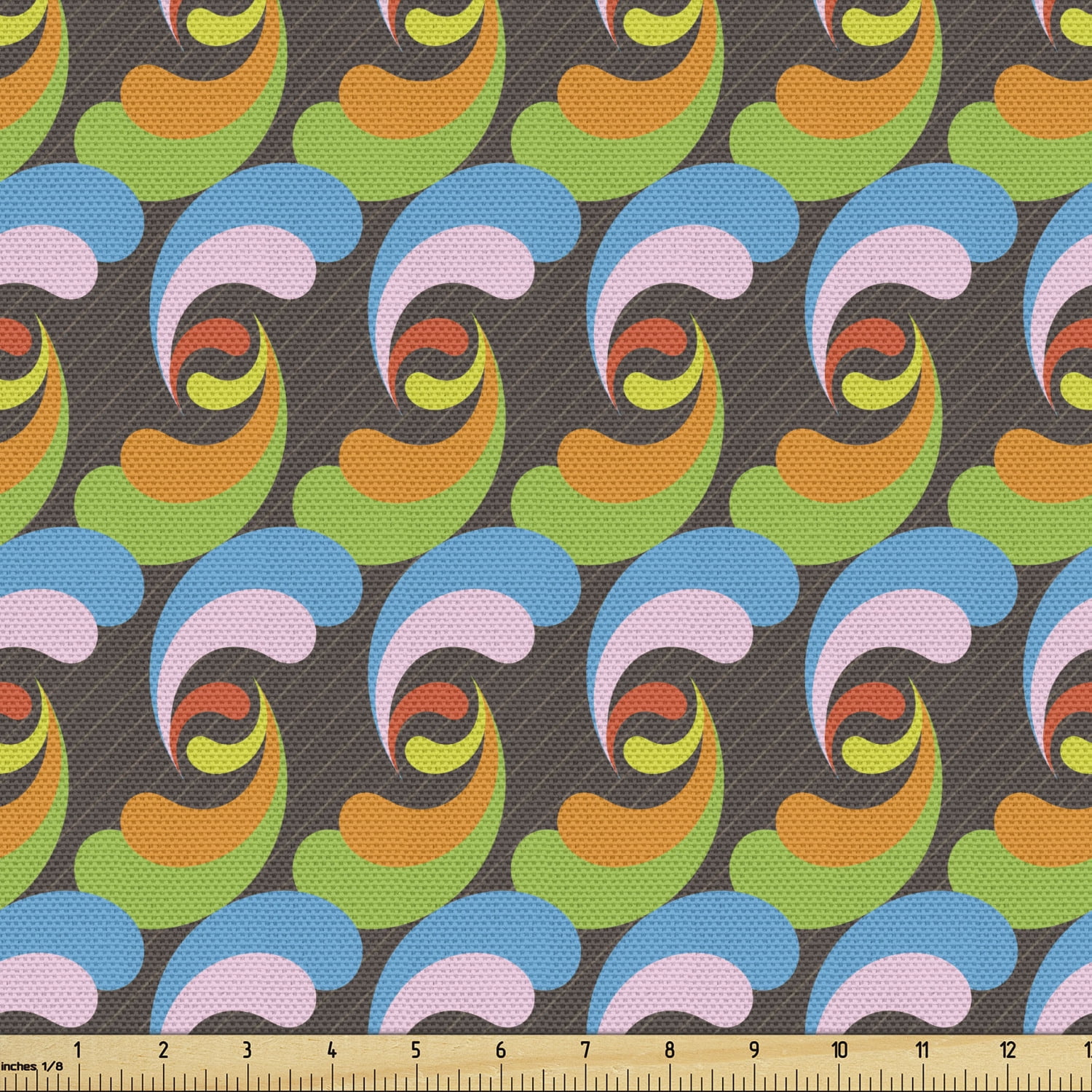 Ambesonne Abstract Fabric by the Yard Upholstery, Colorful Rhythmic ...