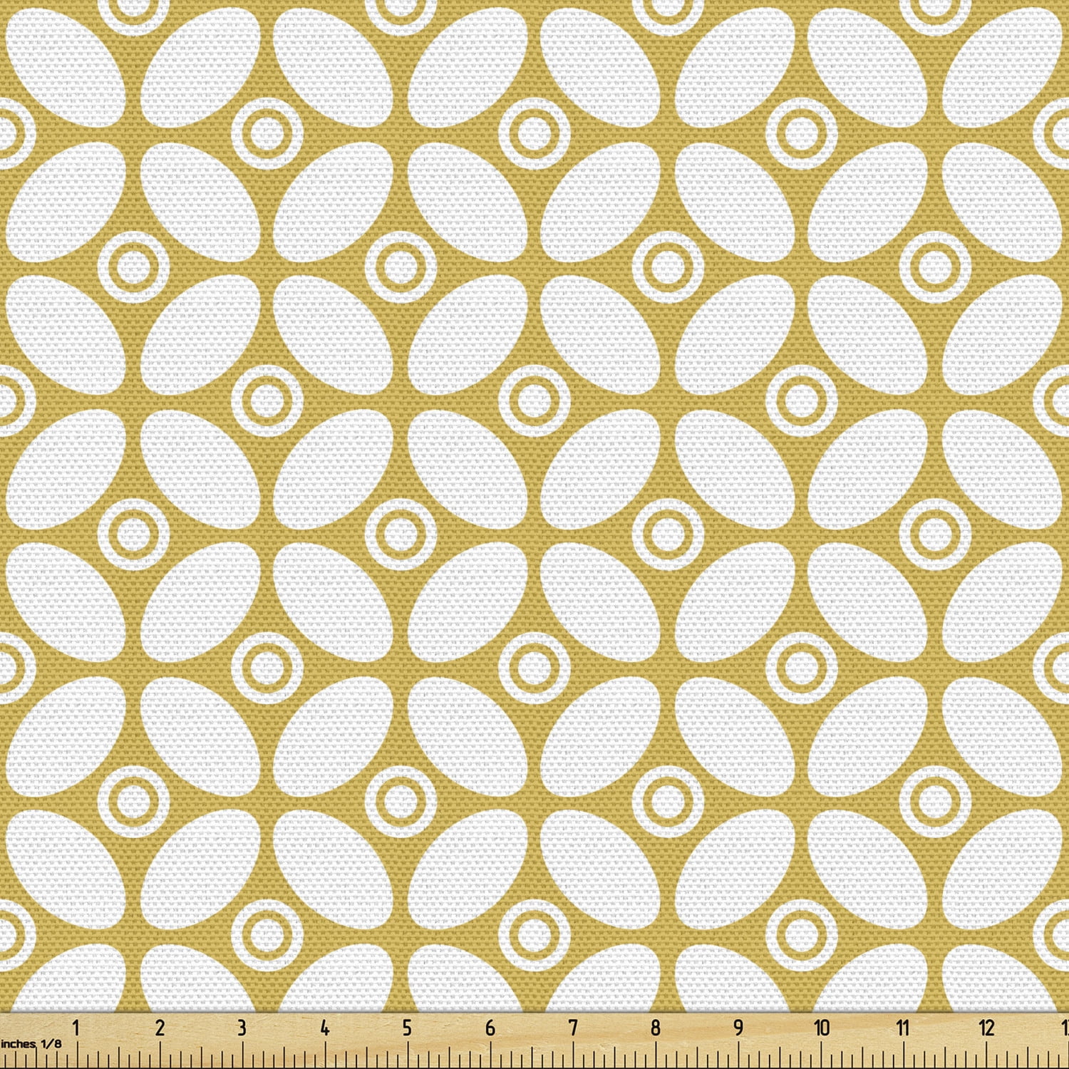 Ambesonne Abstract Fabric by the Yard Upholstery, Concentric Circles ...