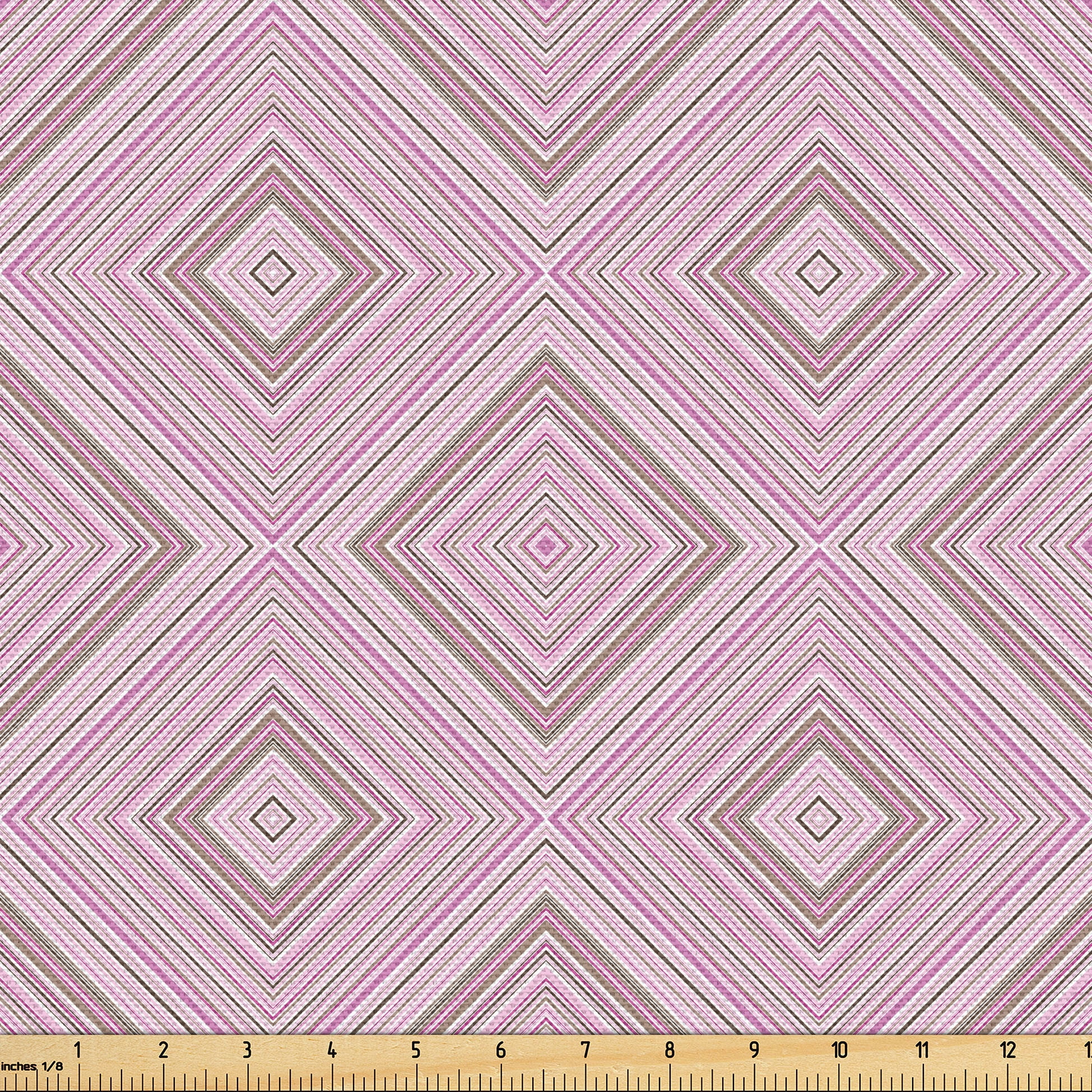 Ambesonne Abstract Fabric by the Yard Upholstery, Diagonal Square ...