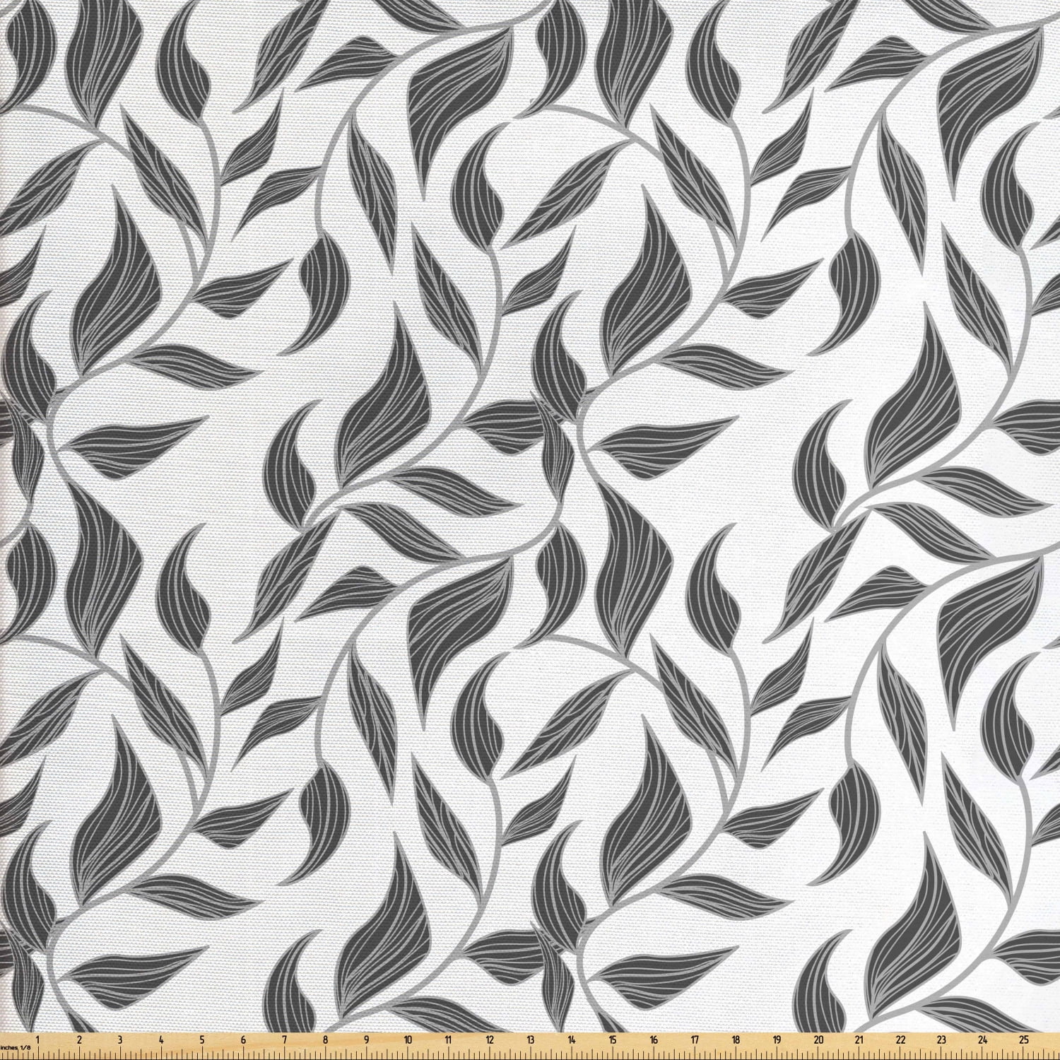 Ambesonne Abstract Fabric by the Yard Upholstery, Leaves on Vines ...
