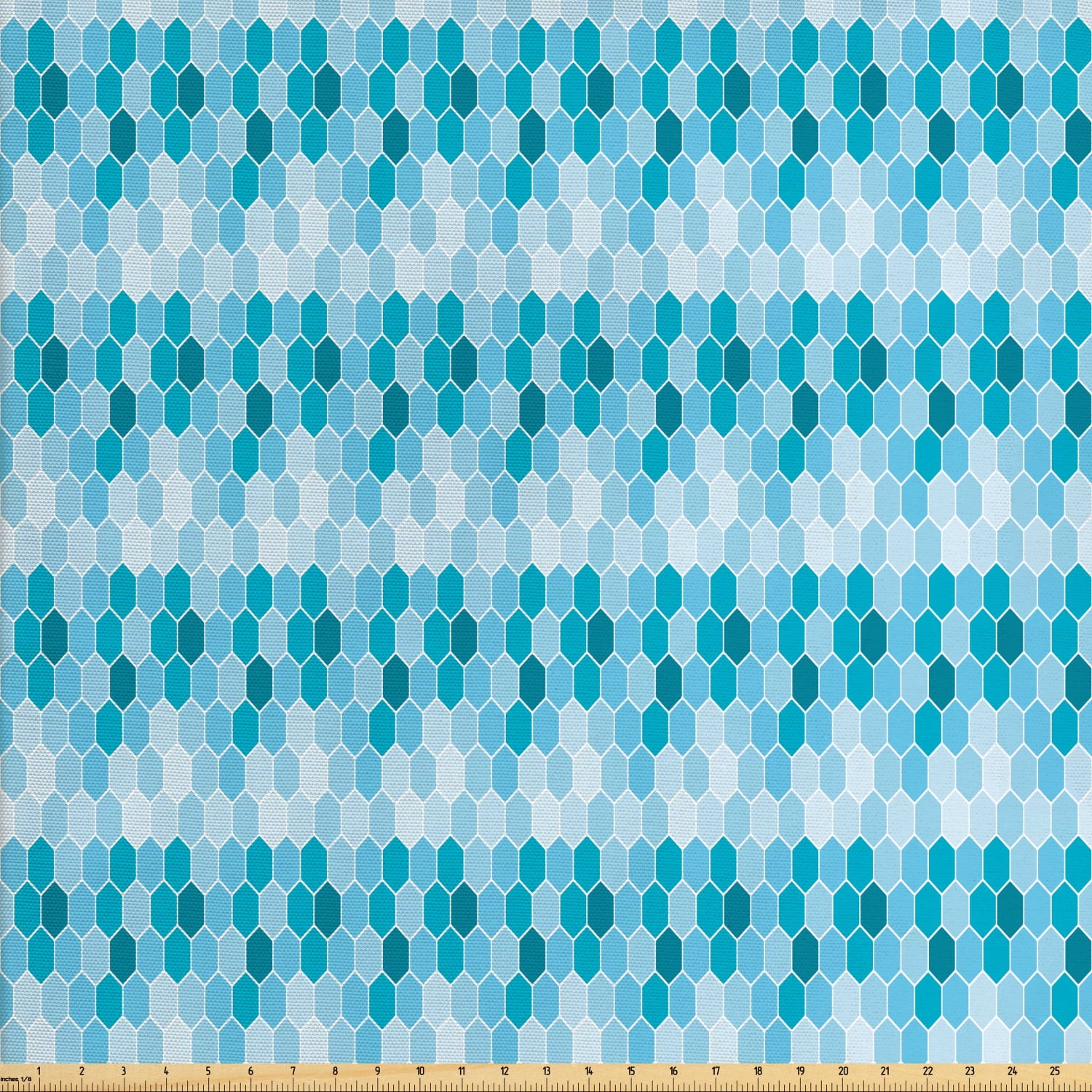Ambesonne Abstract Fabric by the Yard Upholstery, Pool Tile Honeycomb ...