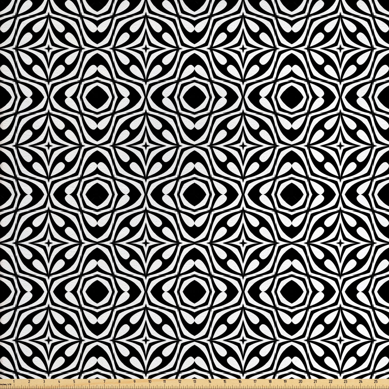 Ambesonne Abstract Fabric by the Yard Upholstery, Retro Monotone Drop ...