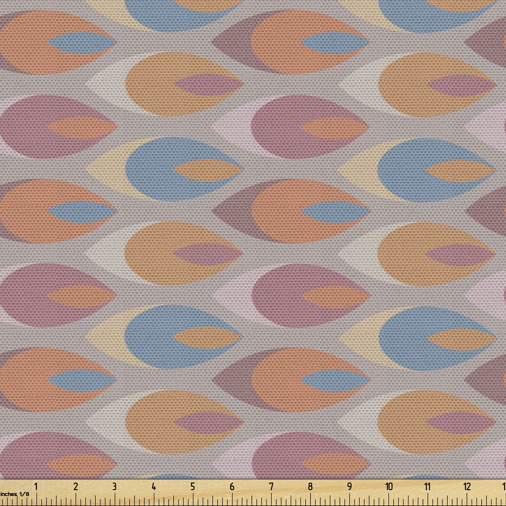 Ambesonne Abstract Fabric by the Yard Upholstery, Seashell Like Shapes ...