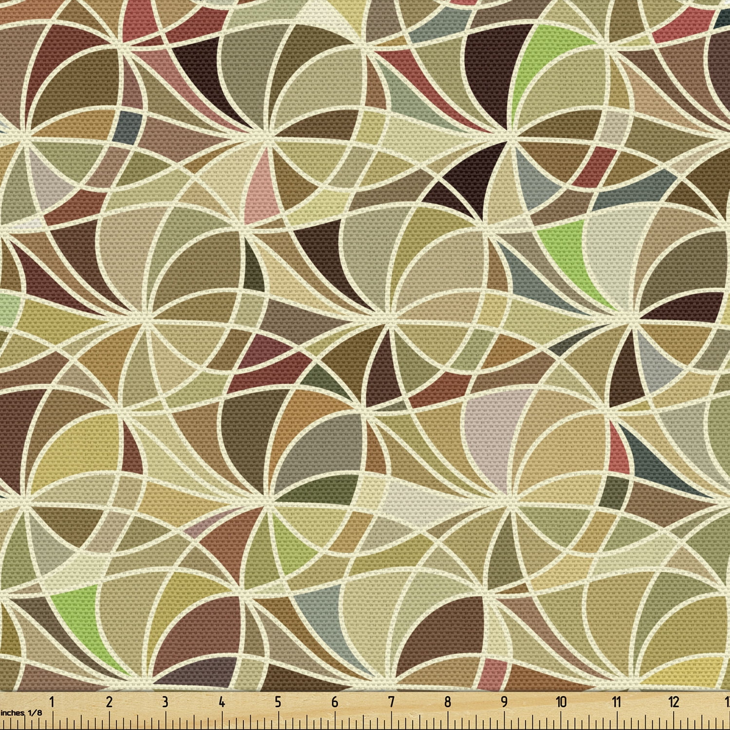 Ambesonne Abstract Fabric by the Yard Upholstery, Swirly Entangled ...