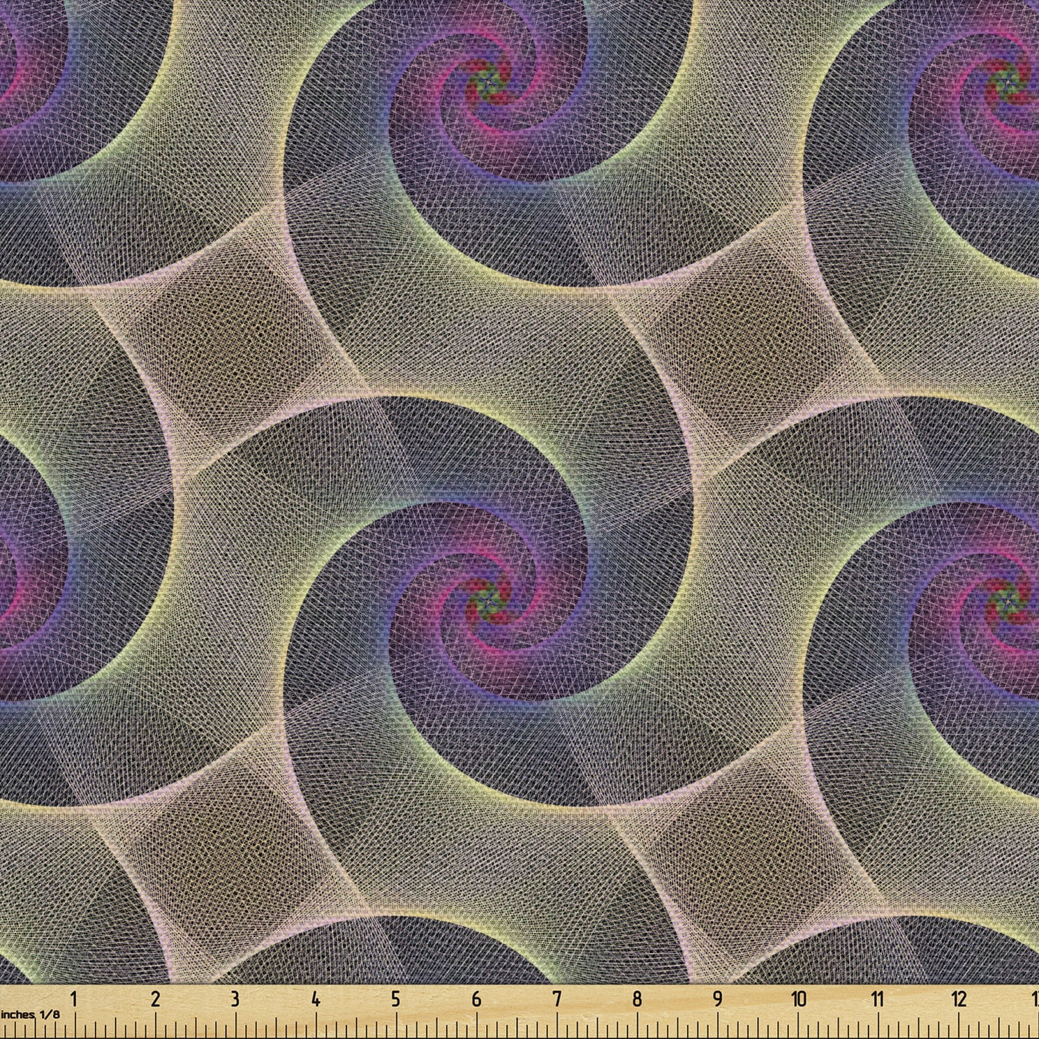 Ambesonne Abstract Fabric by the Yard Upholstery, Vortex Visual Design ...