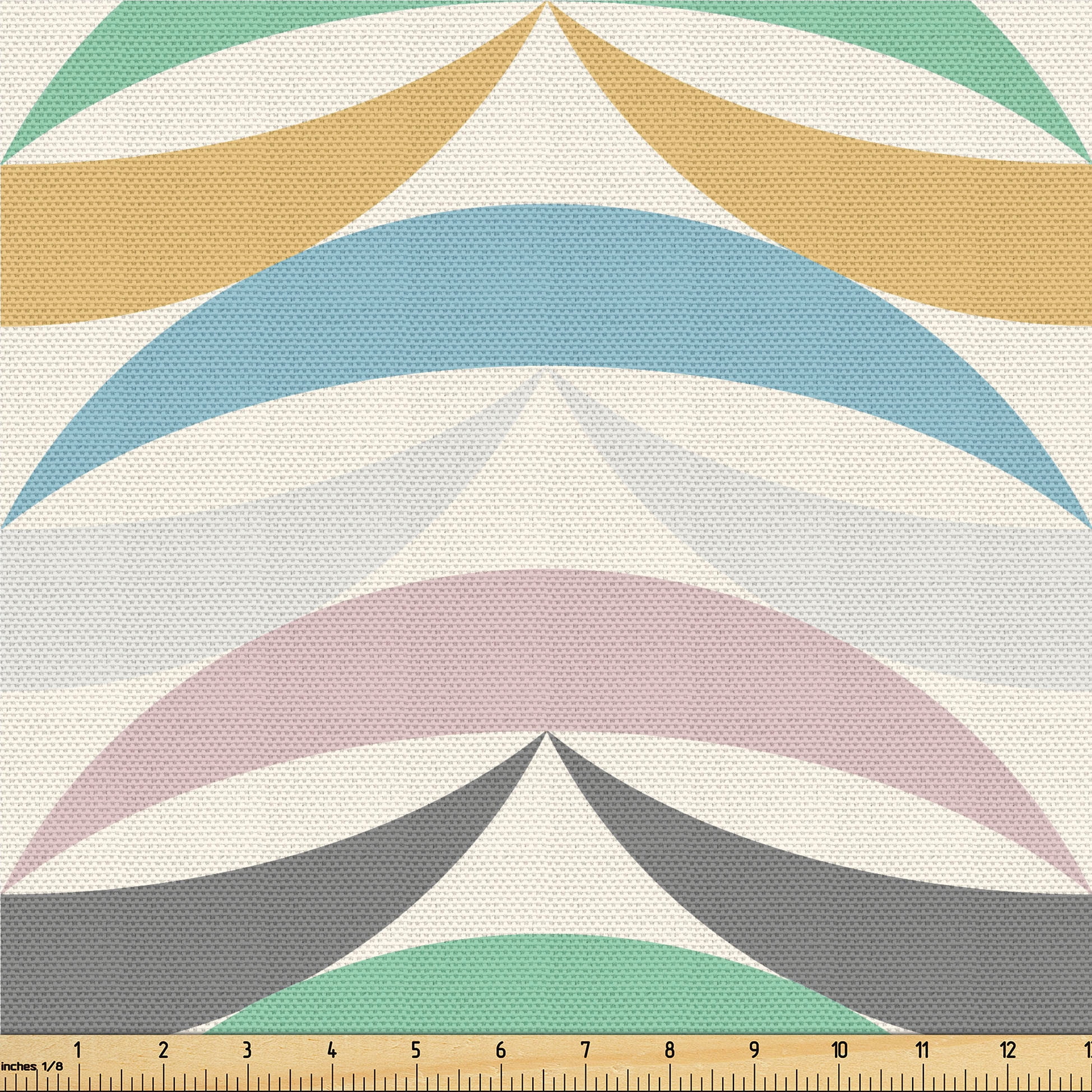 Ambesonne Abstract Fabric by the Yard Upholstery, Wavy Geometric ...