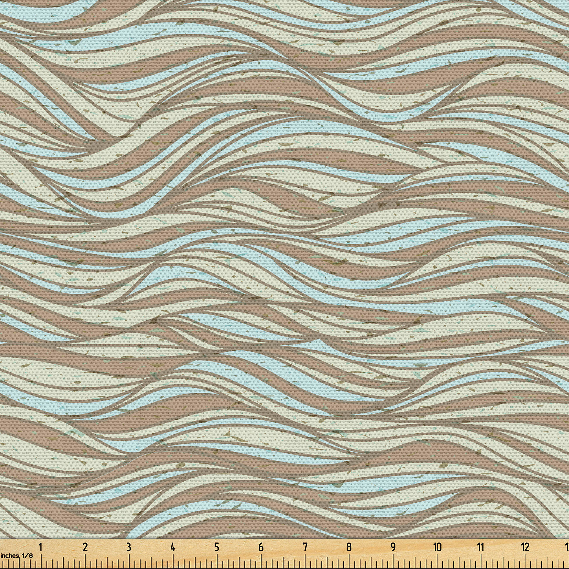 Ambesonne Abstract Fabric by the Yard Upholstery, Wavy Stripes ...