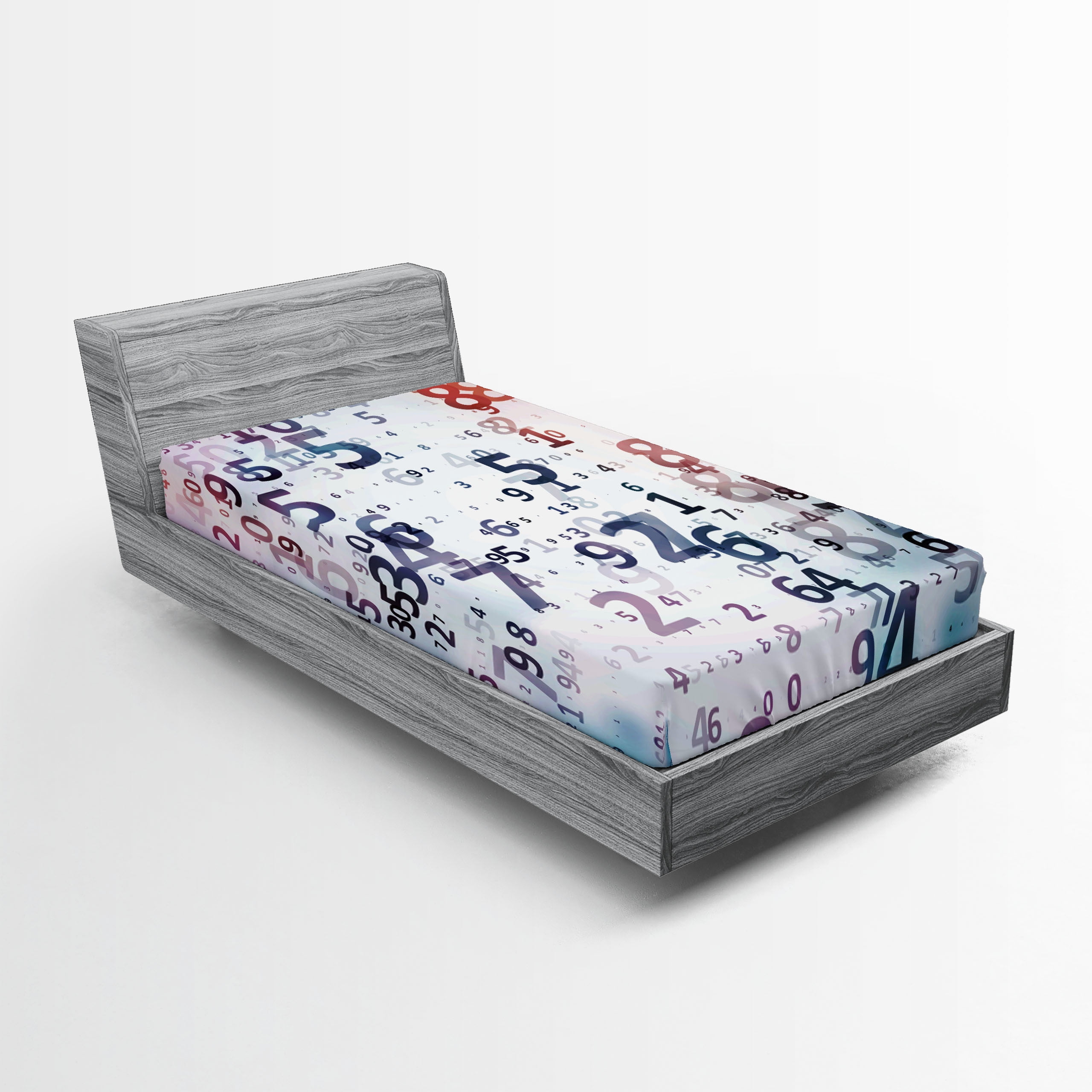 Ambesonne Abstract Fitted Sheet, Digital Code Numbers, Twin XL Size ...