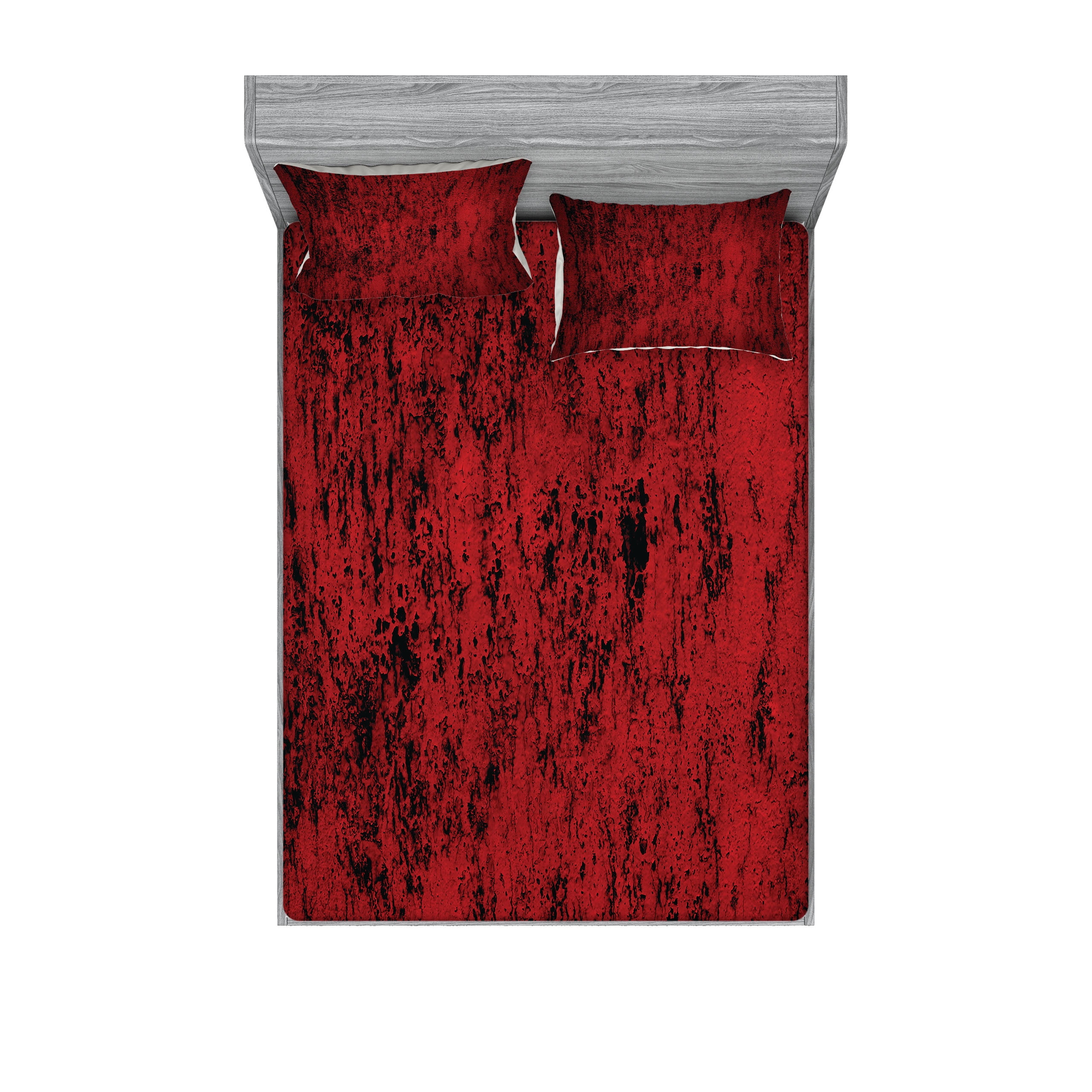 Ambesonne Abstract Fitted Sheet & Pillow Sham Set, Grungy Abstract ...