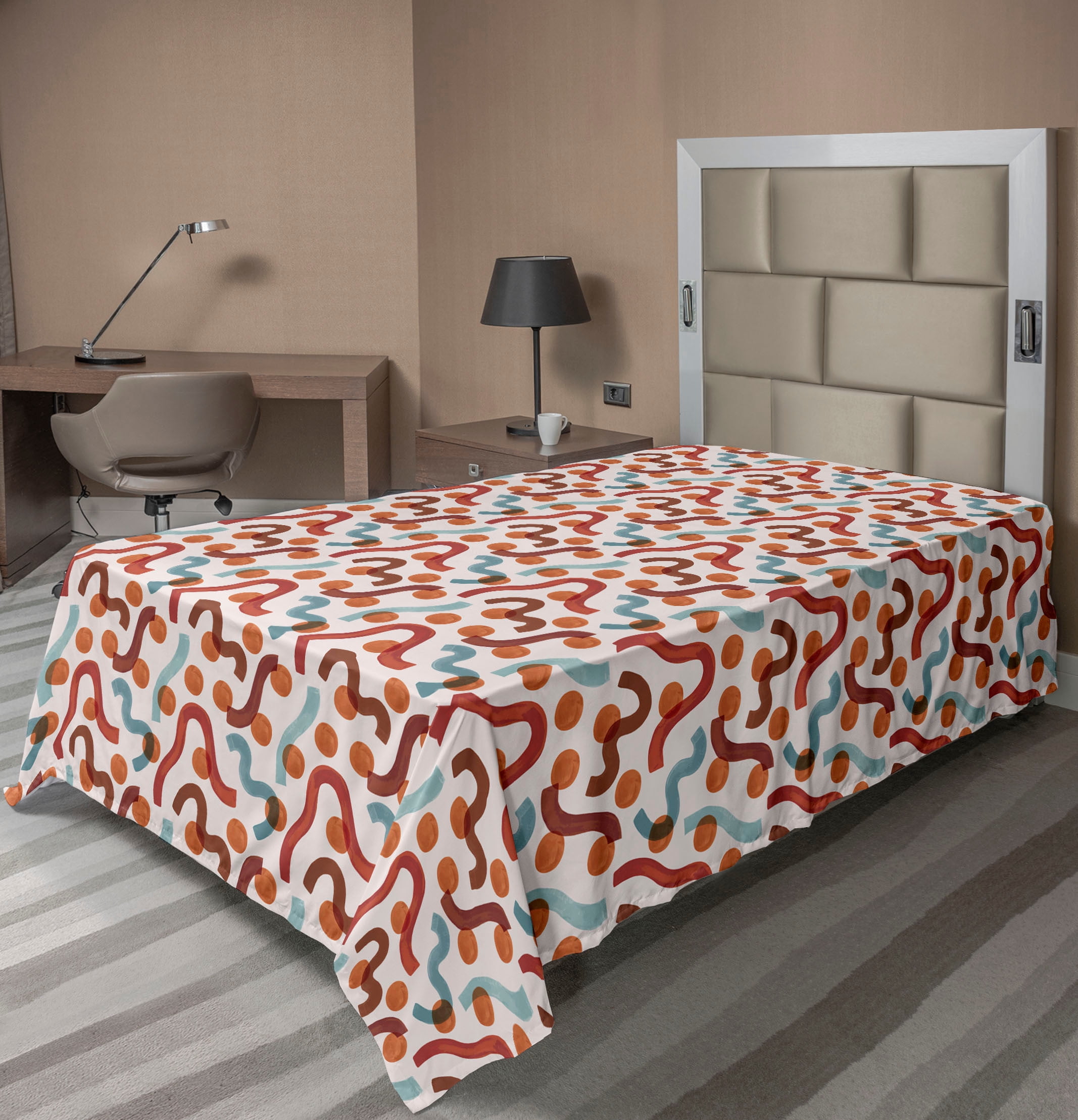 Ambesonne Abstract Flat Bedding Sheet Soft Top Sheet, Wavy Stripes ...