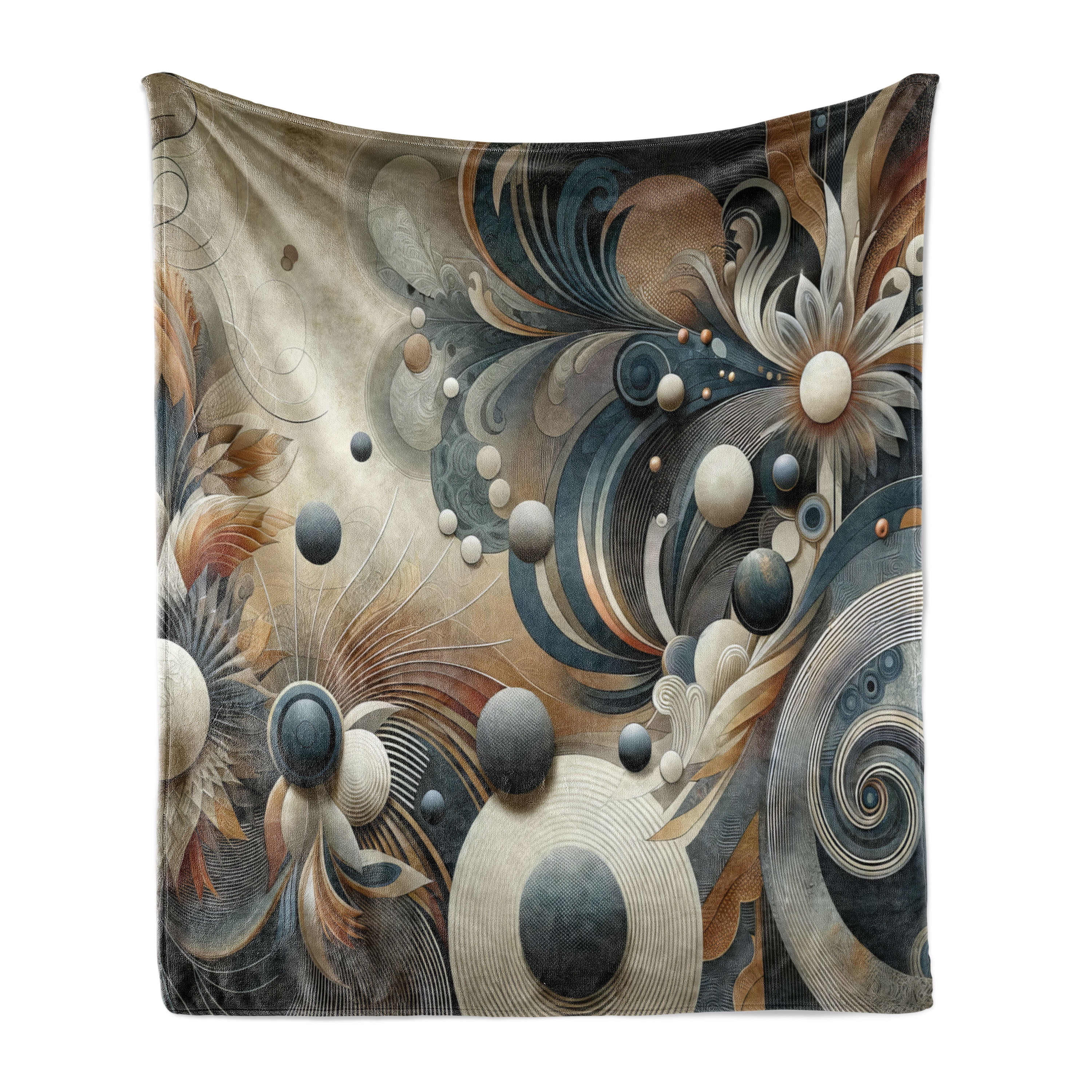 Ambesonne Abstract Fleece Throw Blanket Surreal Swirling Posh Art 50 ...