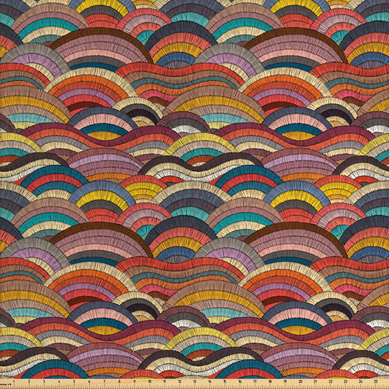 Ambesonne Abstract Geometry Fabric by the Yard Upholstery, Mosaic ...