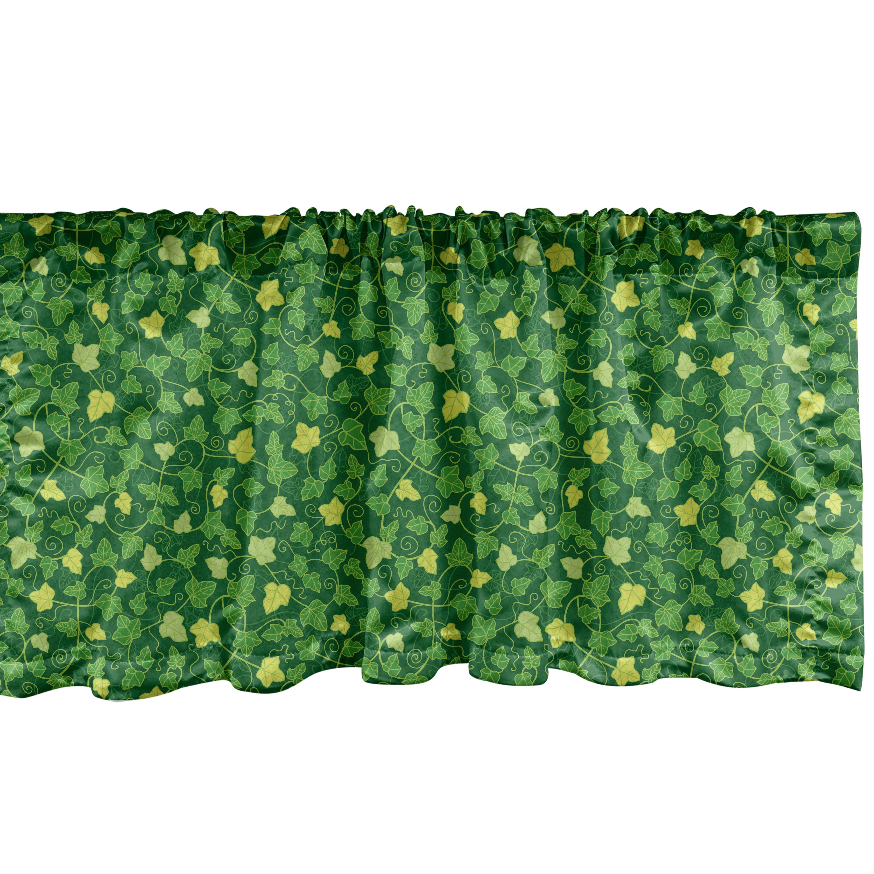 Ambesonne Abstract Green Window Valance, Cartoon Ivy Plants, 54" X 12 ...