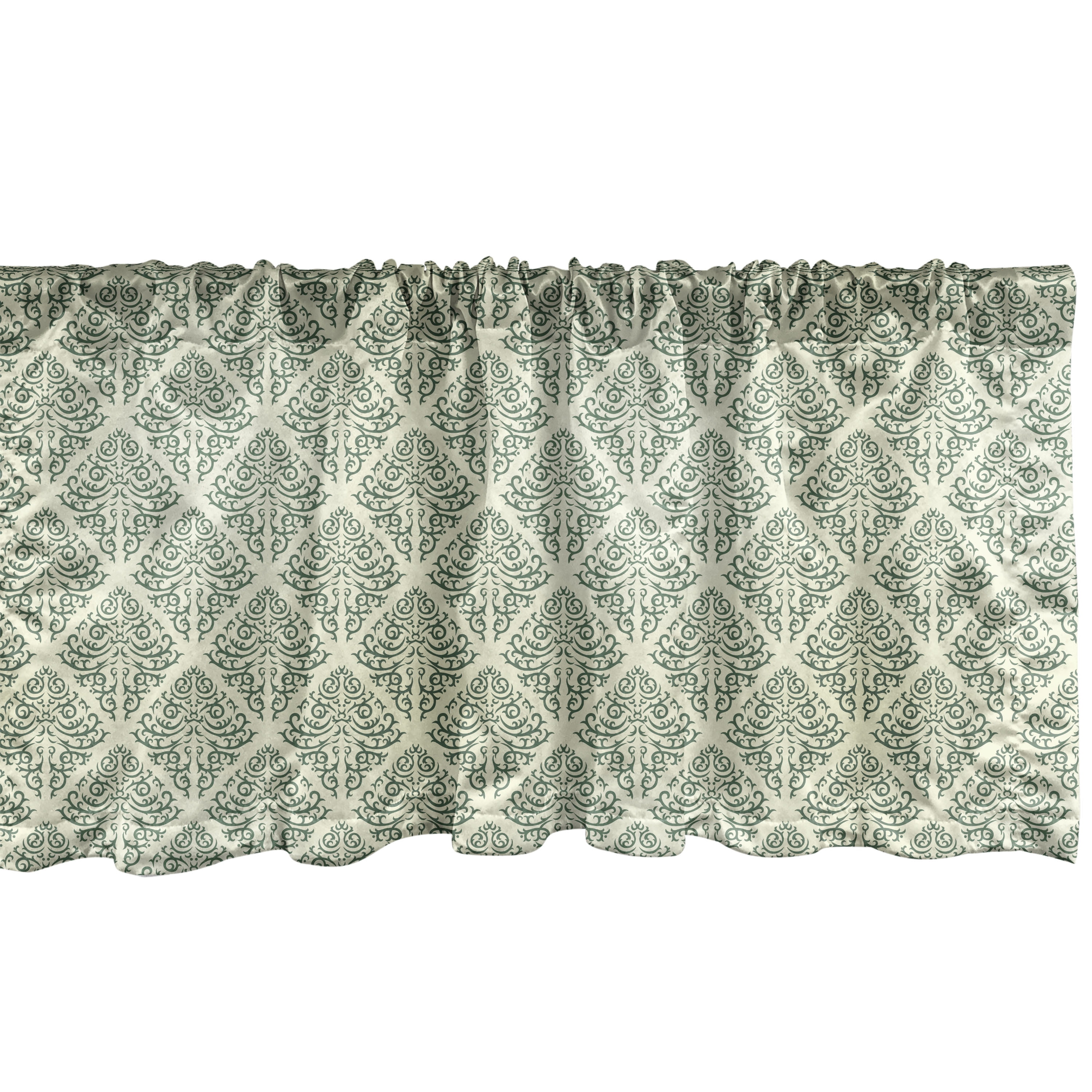 Ambesonne Abstract Green Window Valance, Victorian Damask Art, 54" X 12 ...