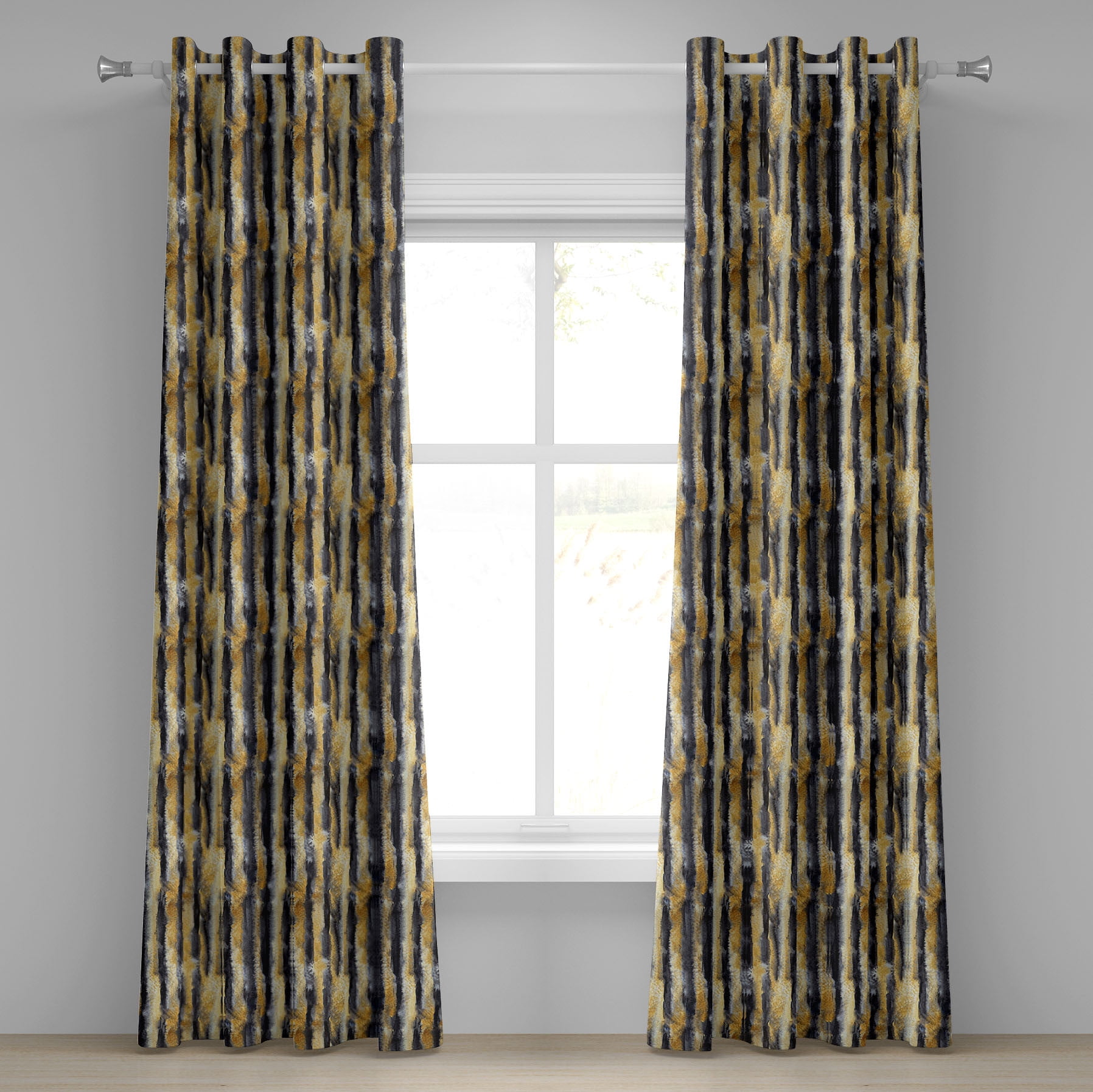 Ambesonne Abstract Grommet Curtain, Blurry Stripes Modern Art, 50"x84 ...