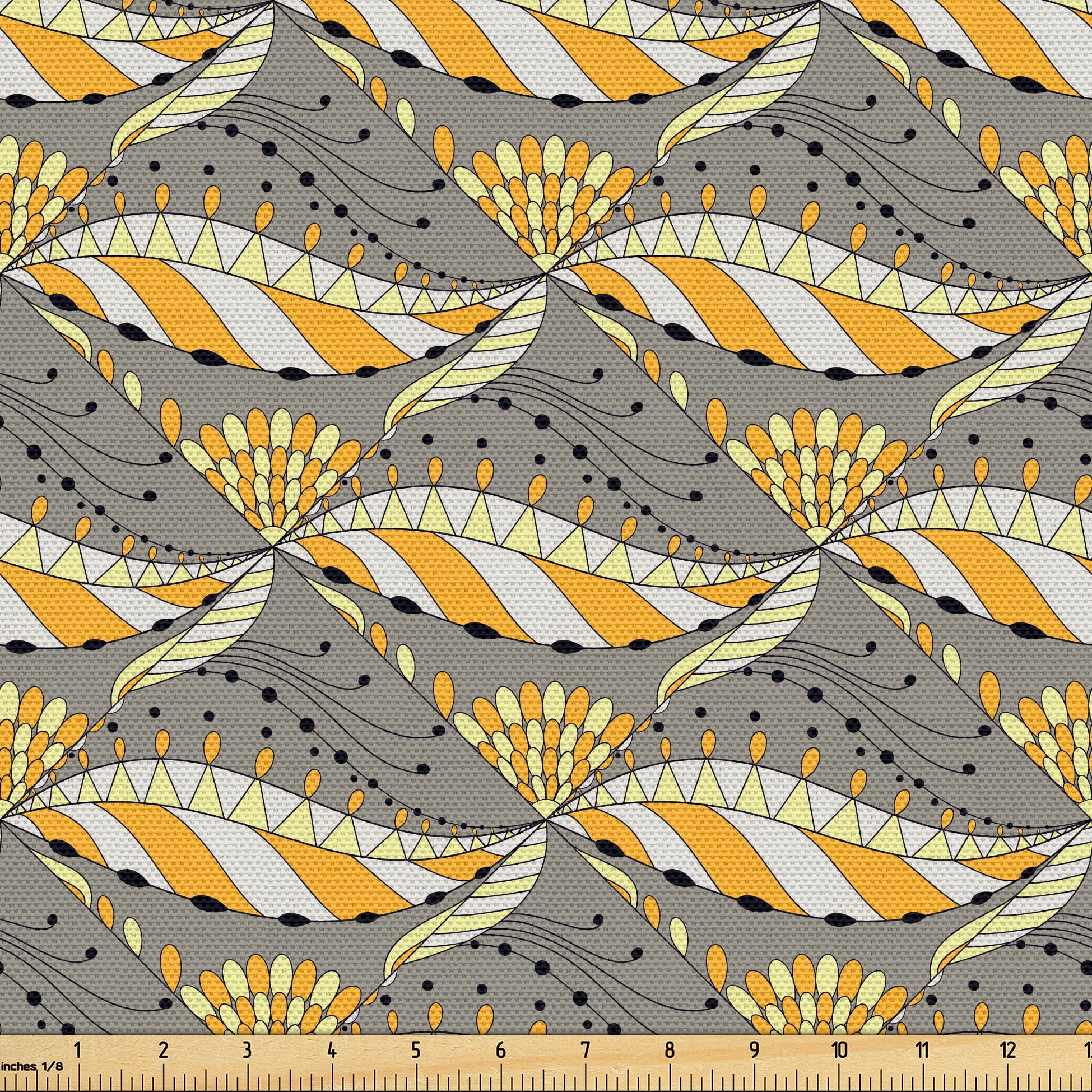 Ambesonne Abstract Painting Fabric by the Yard Upholstery, Flowers ...