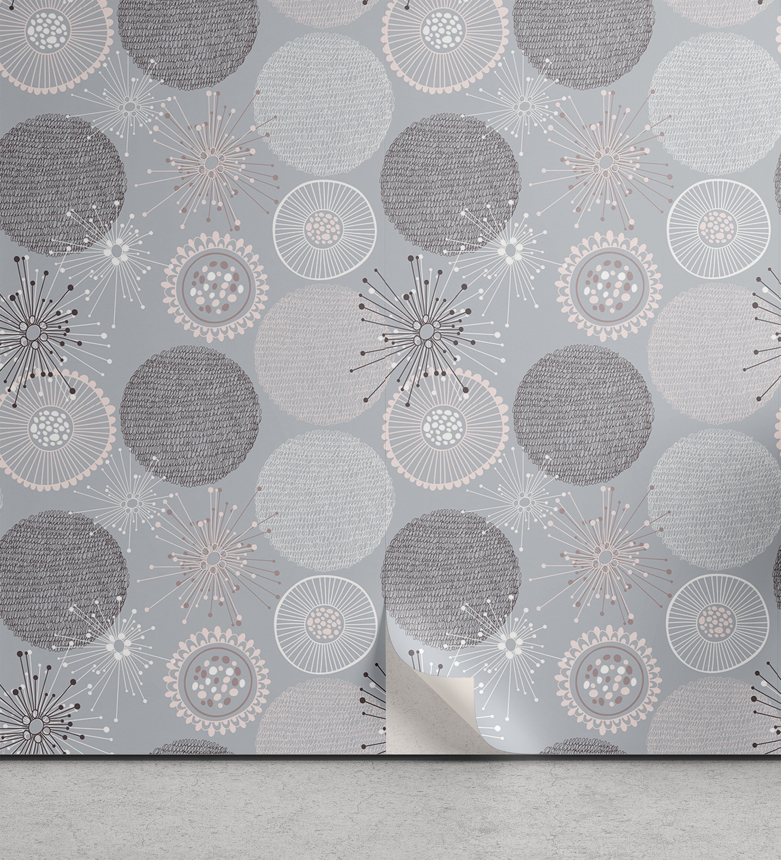 Ambesonne Abstract Peel & Stick Wallpaper for Home, Circular Pastel ...