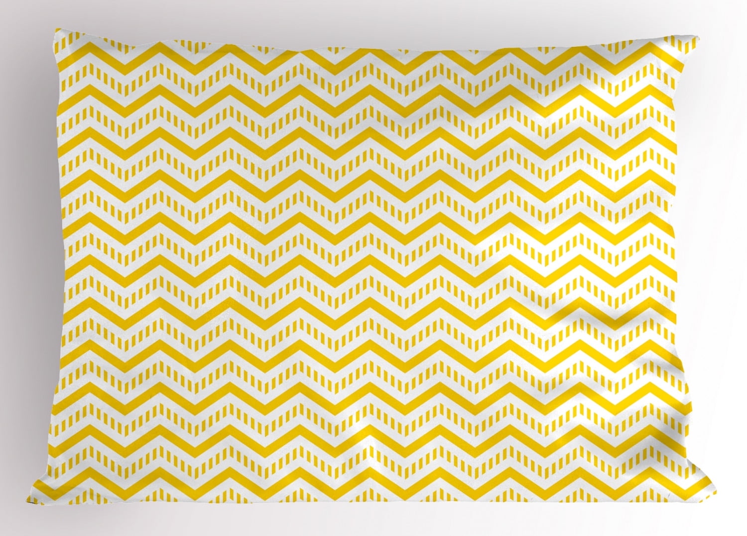Ambesonne Abstract Pillow Sham, Chevron Zig Zag 90s, 26" X 20", White ...