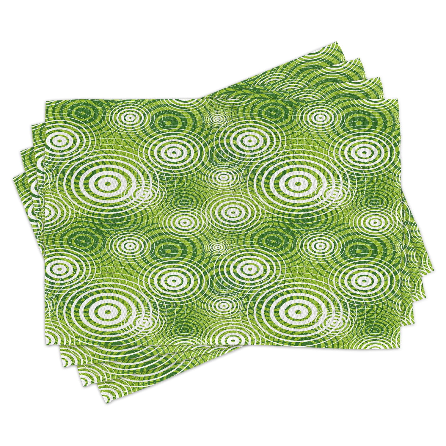 Ambesonne Abstract Place Mats Set of 4, Circular Rounded Eco, Standard ...