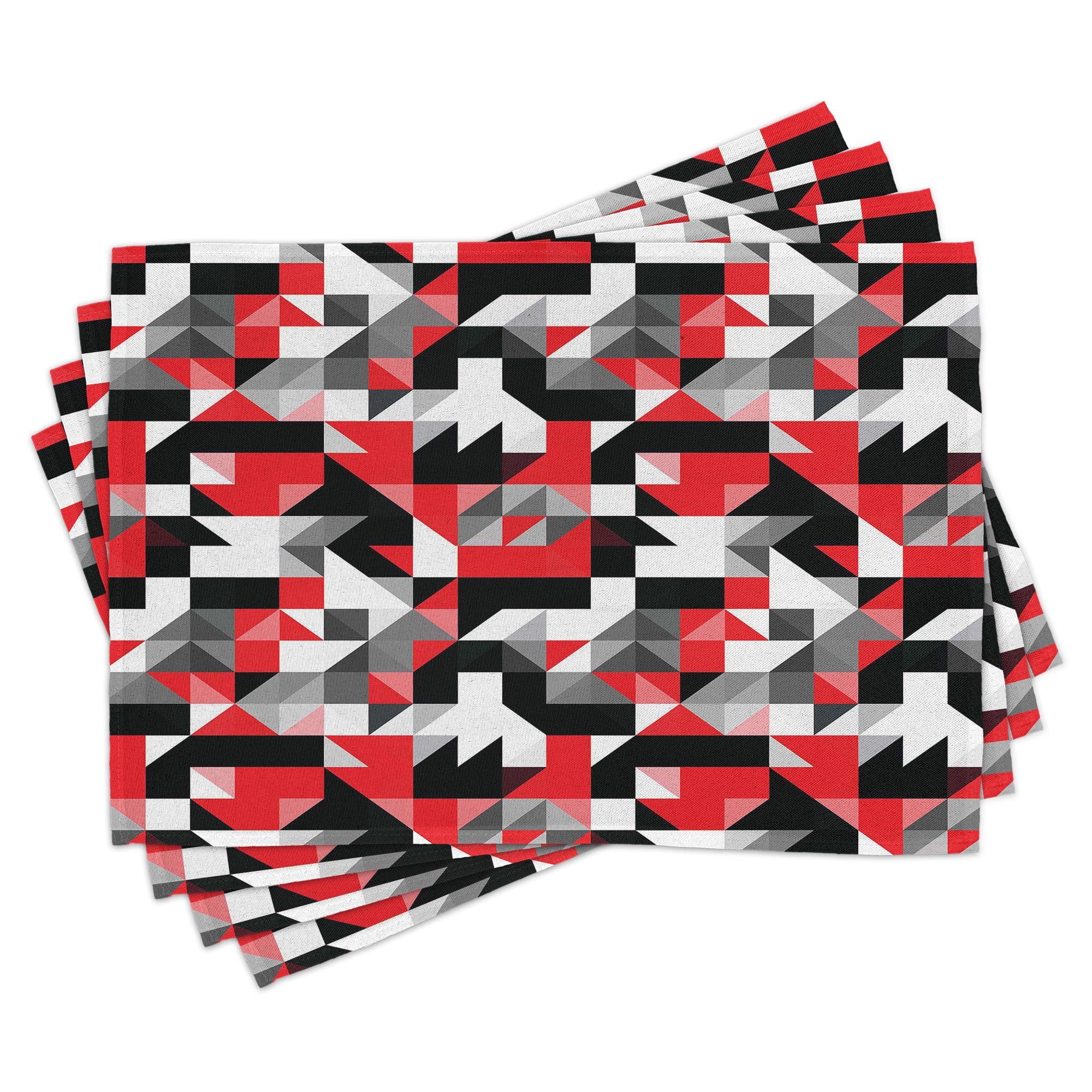 Ambesonne Abstract Place Mats Set of 4, Half Triangles Square Art ...