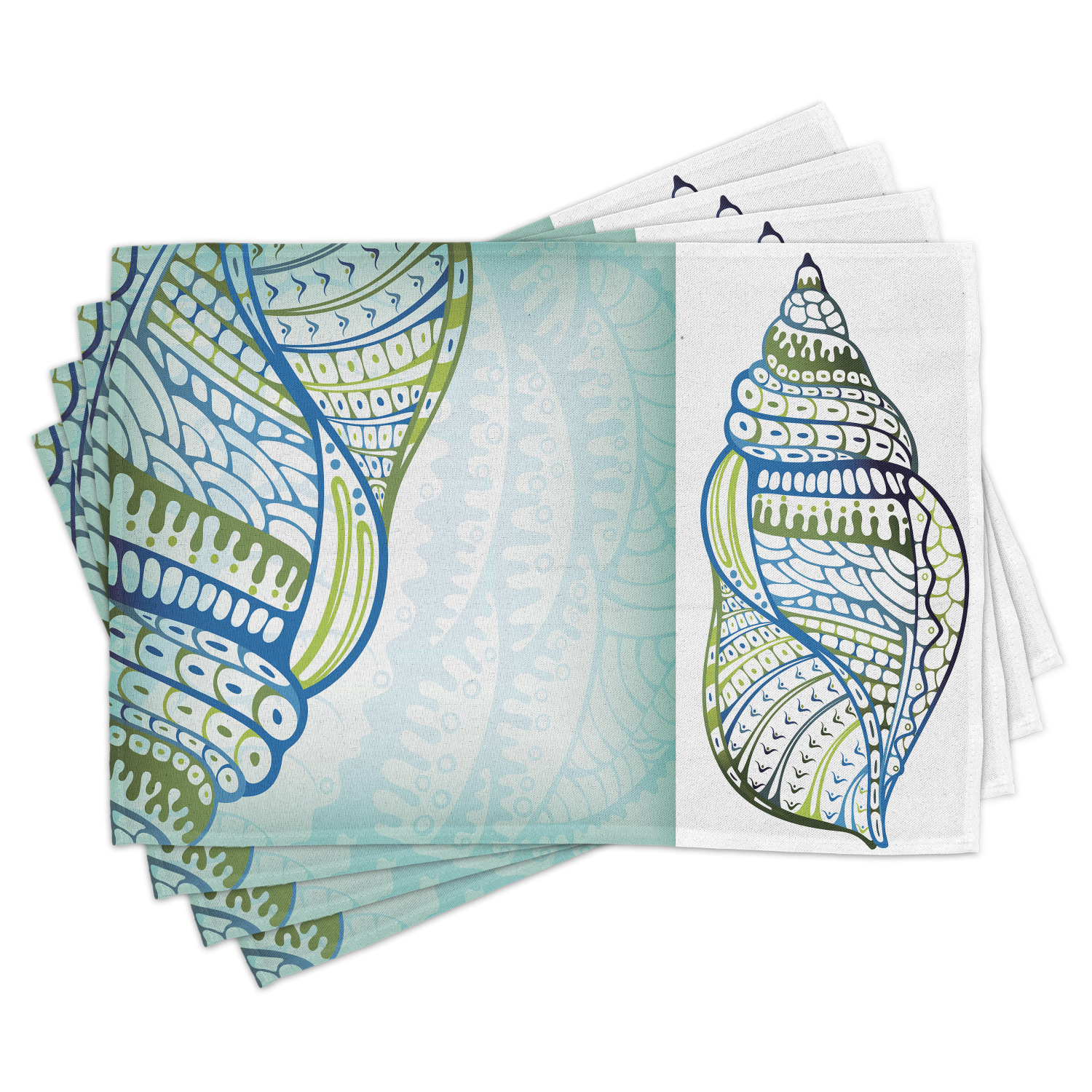 Ambesonne Abstract Place Mats Set of 4, Seashell Ornate Motifs ...