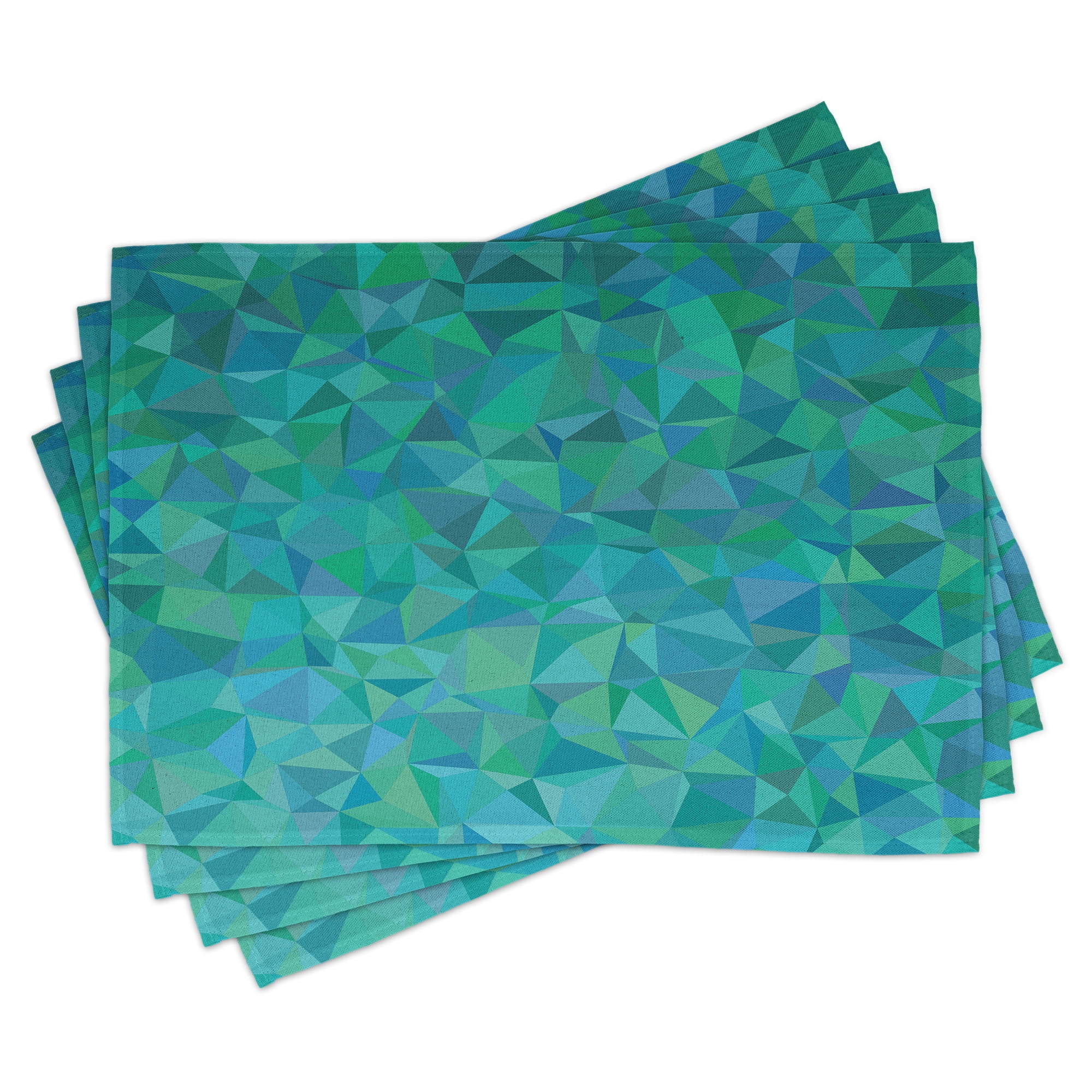 Ambesonne Abstract Place Mats Set of 4, Triangle Mosaic Design ...