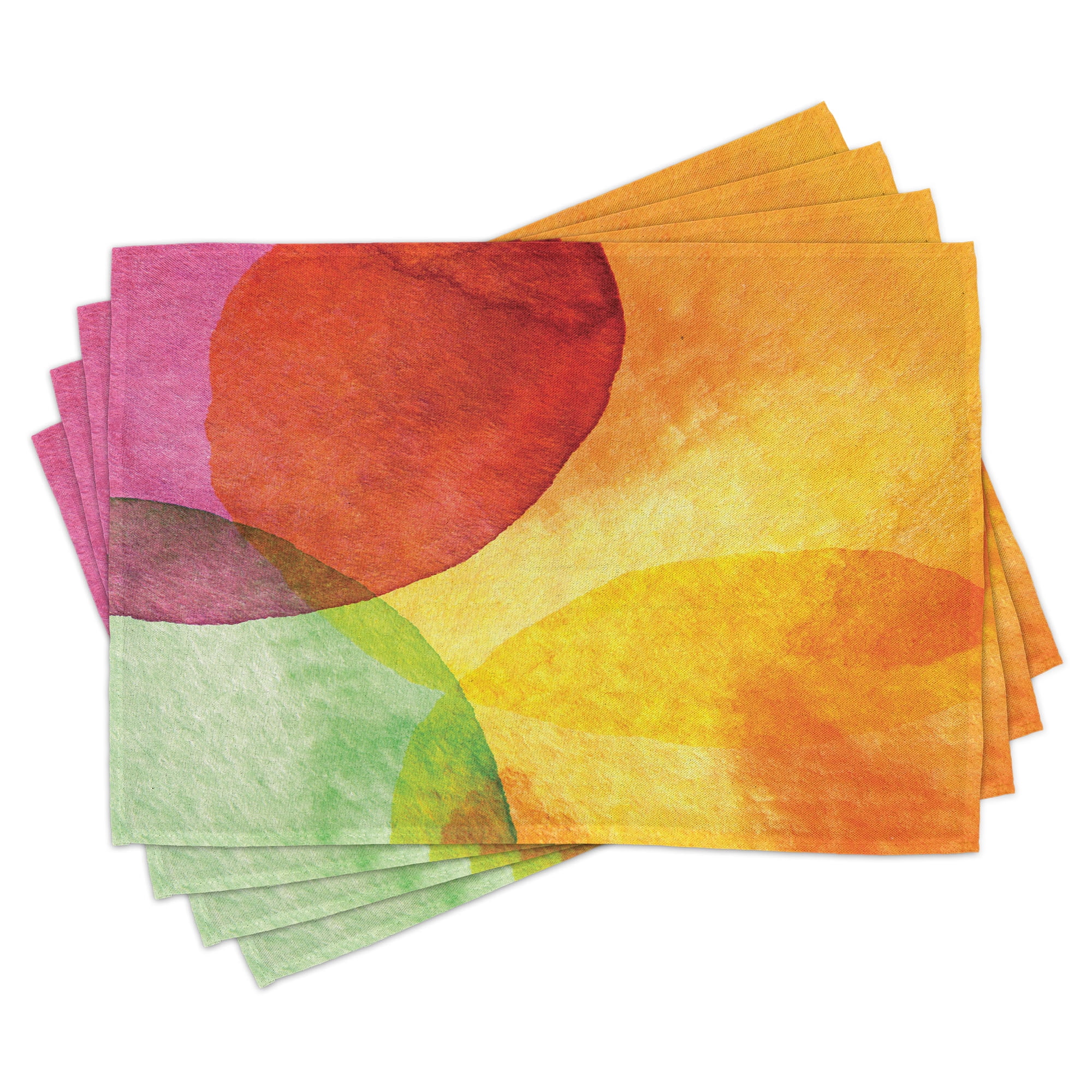 Ambesonne Abstract Place Mats Set of 4, Watercolor Modern Art, Standard ...
