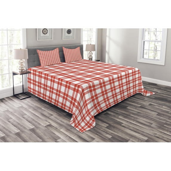Ambesonne Abstract Quilted Bedspread Set 3 Pcs, Geometric Square Form ...