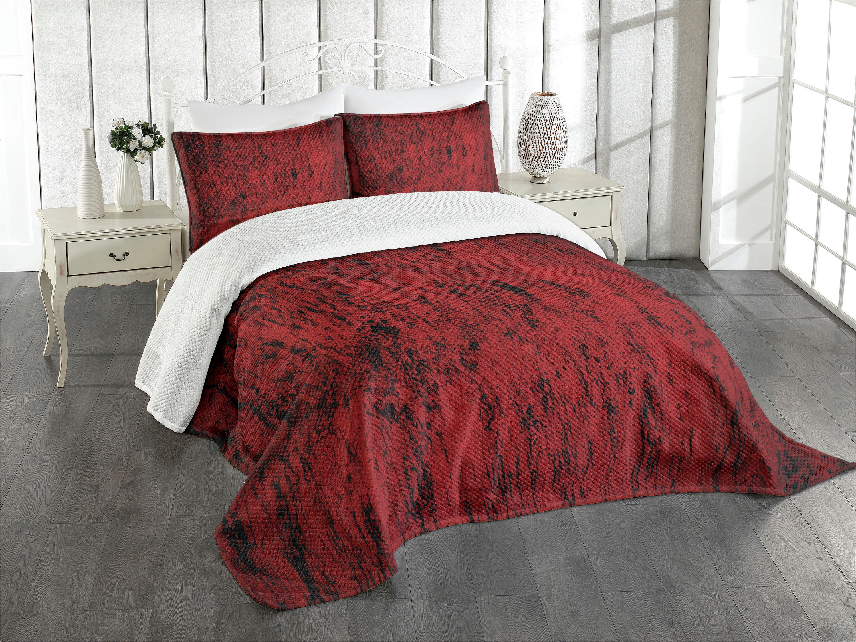 Ambesonne Abstract Quilted Bedspread Set 3 Pcs, Grungy Abstract Design ...