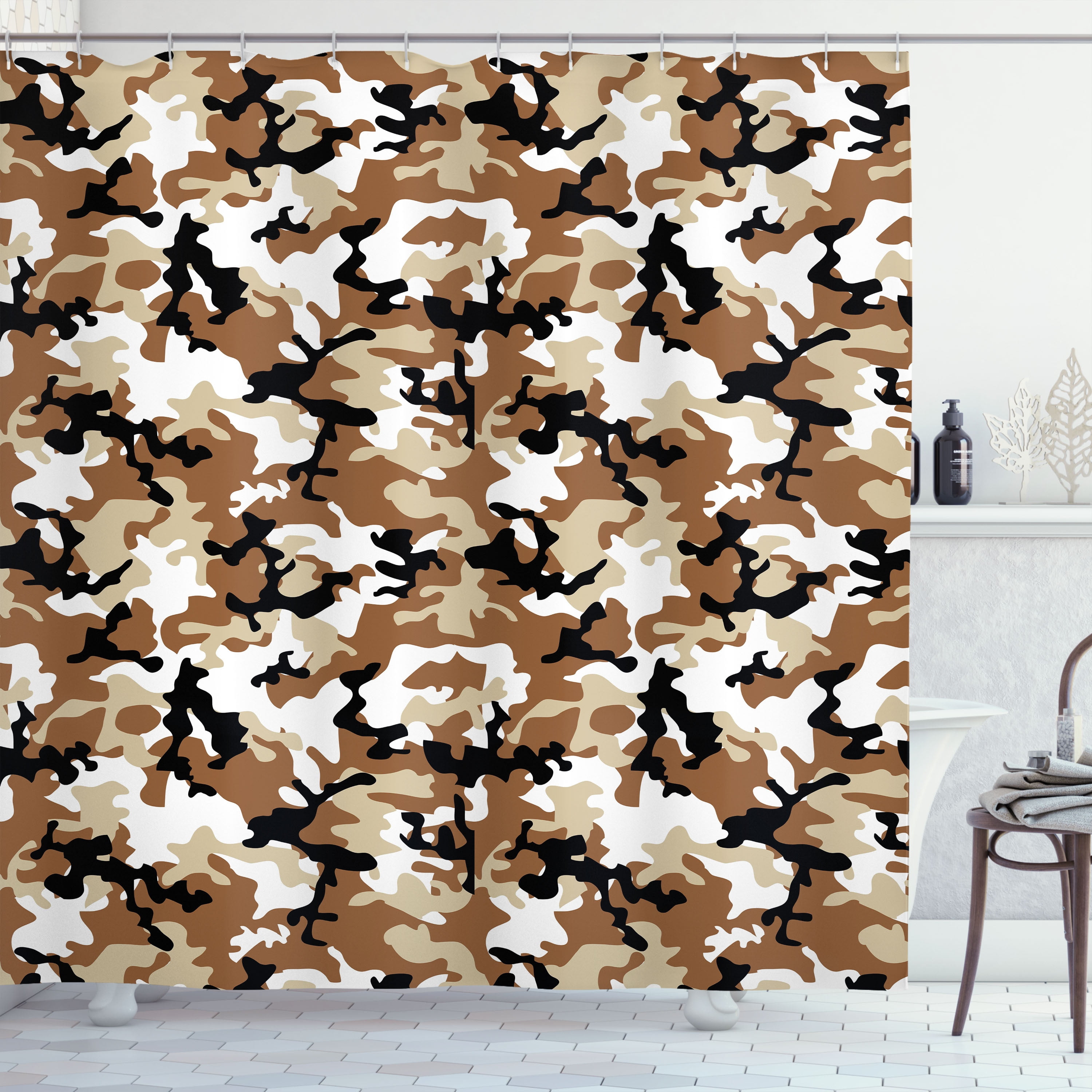 Ambesonne Abstract Shower Curtain Camo Style Shades 69wx75l Pale