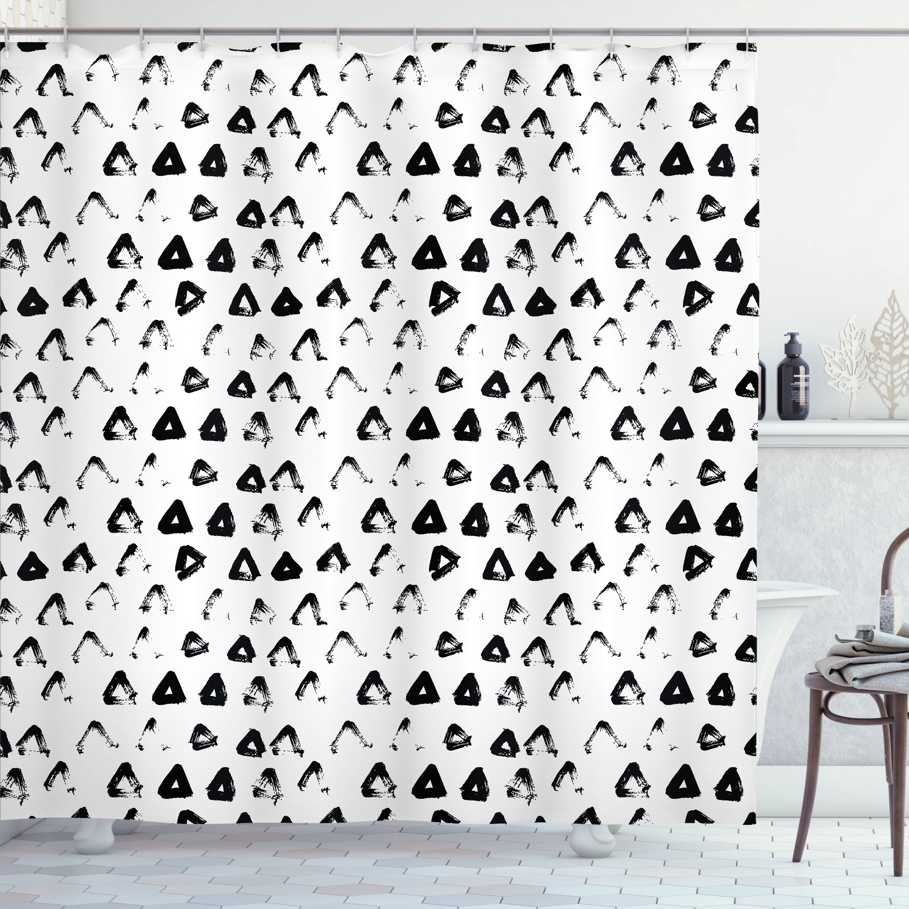 Ambesonne Abstract Shower Curtain, Modern Bold Brush Strokes, 69"Wx70"L ...