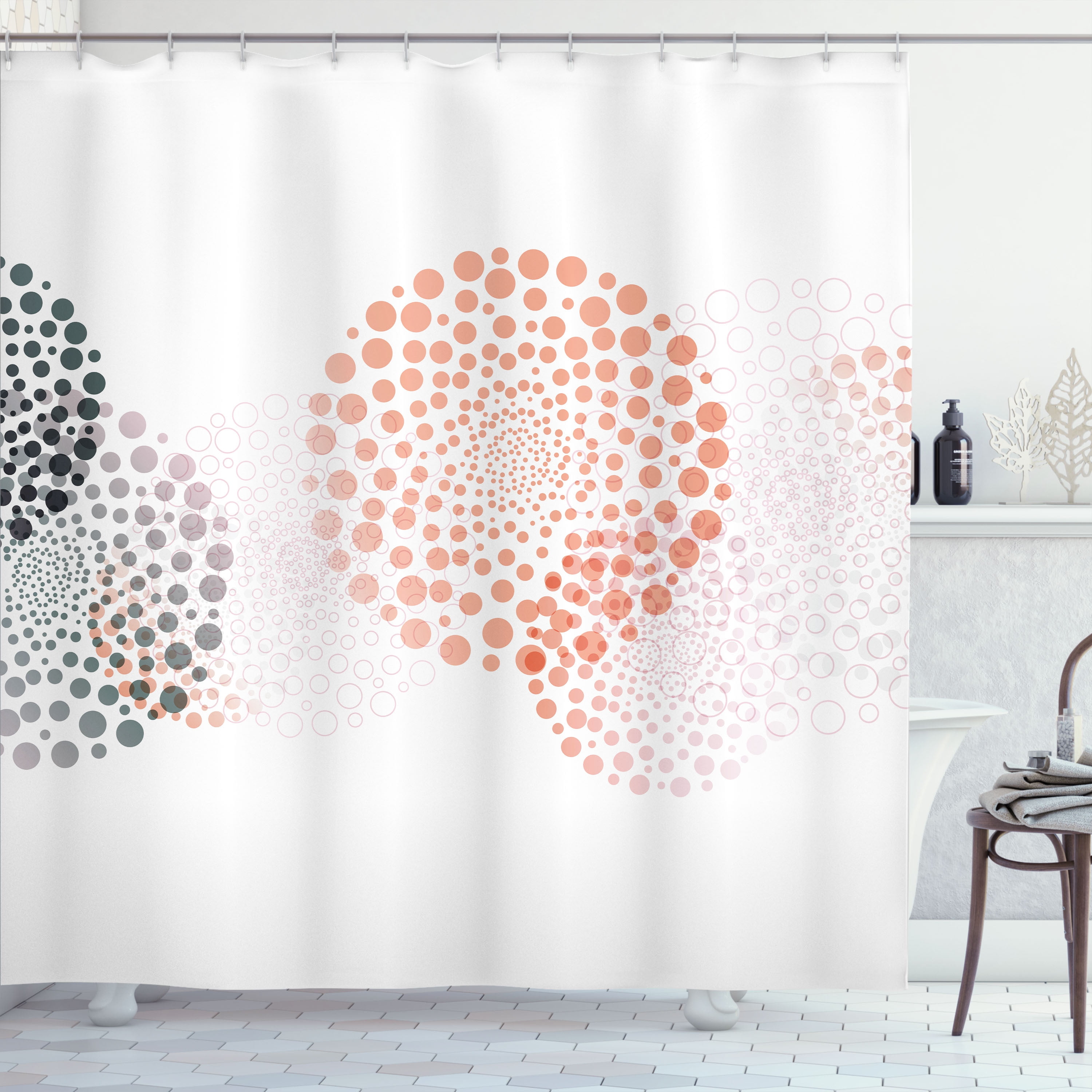 Ambesonne Abstract Shower Curtain, Modern Design Surreal Dots, 69"Wx84 ...