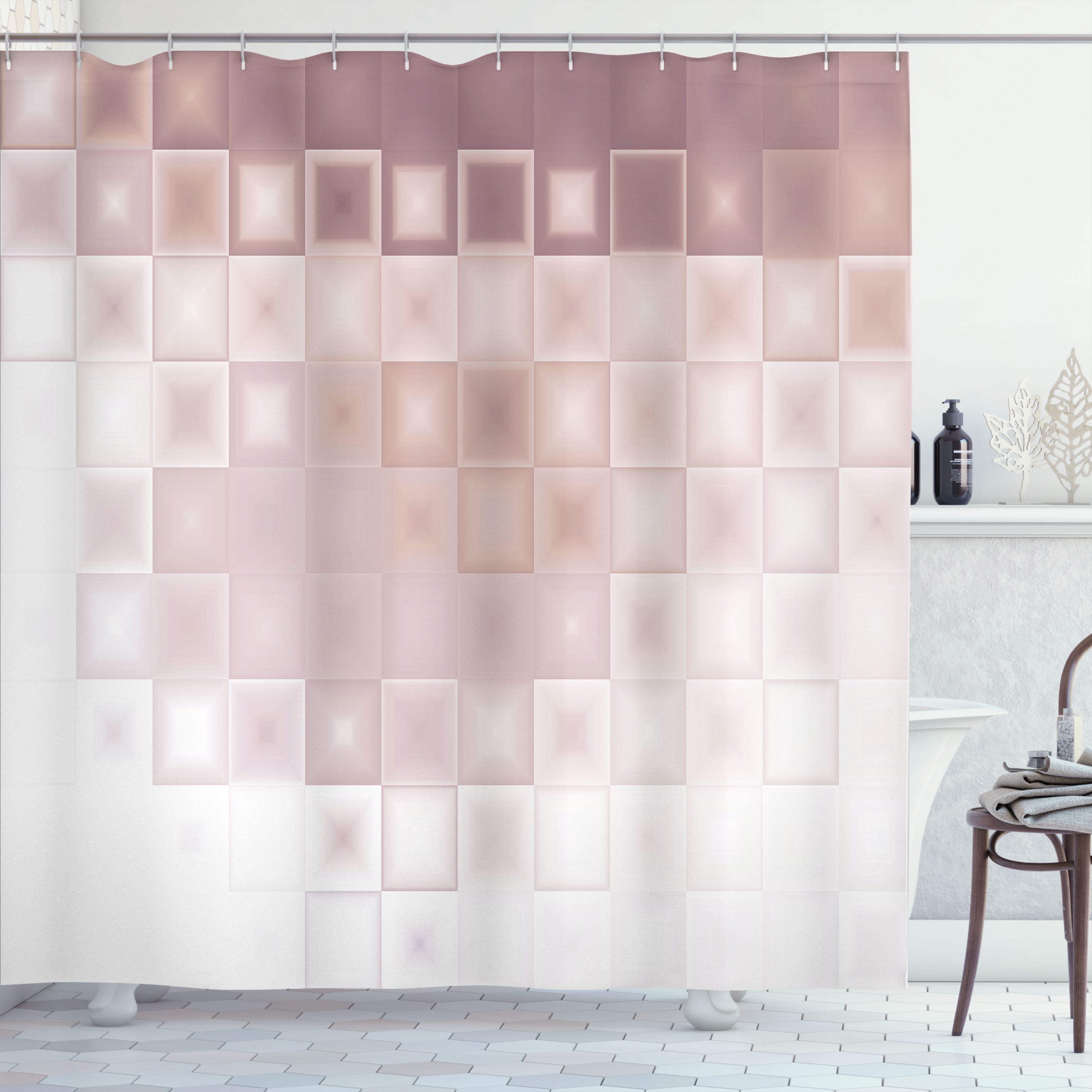 Ambesonne Abstract Shower Curtain, Modern Fractal Squares Art, 69"Wx75 ...
