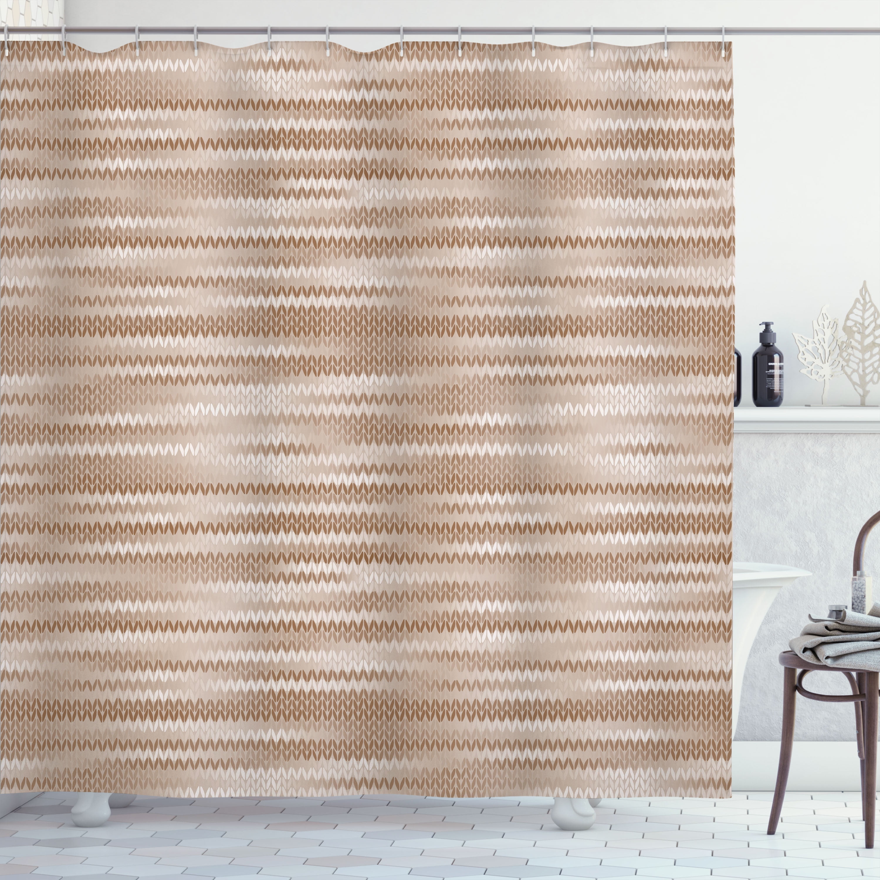 Ambesonne Abstract Shower Curtain, Vintage Knit Pattern Print, 69"Wx75 ...