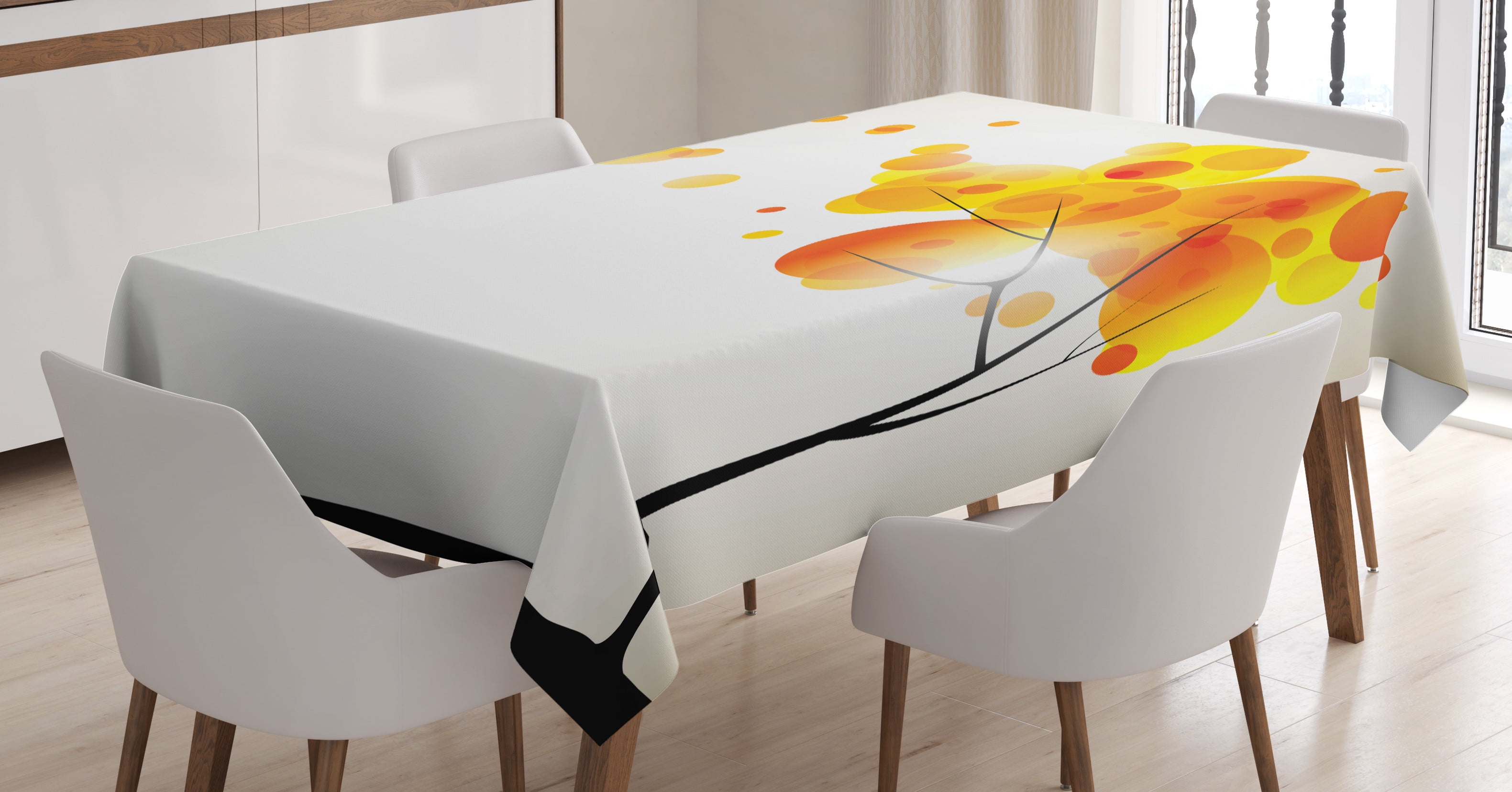 Ambesonne Abstract Tablecloth Rectangular Table Cover, Autumn Sun and ...