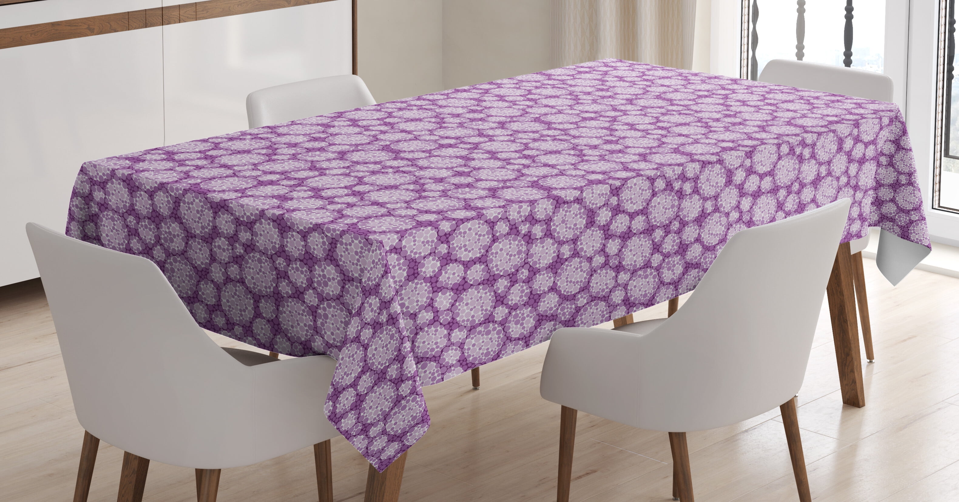 Ambesonne Abstract Tablecloth Rectangular Table Cover, Blot Circle ...