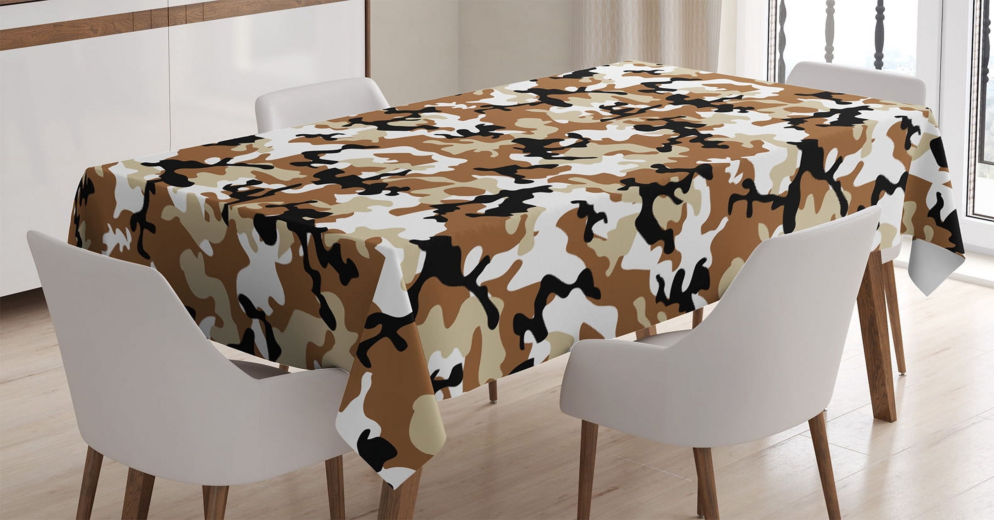 Ambesonne Abstract Tablecloth Rectangular Table Cover, Camo Style ...