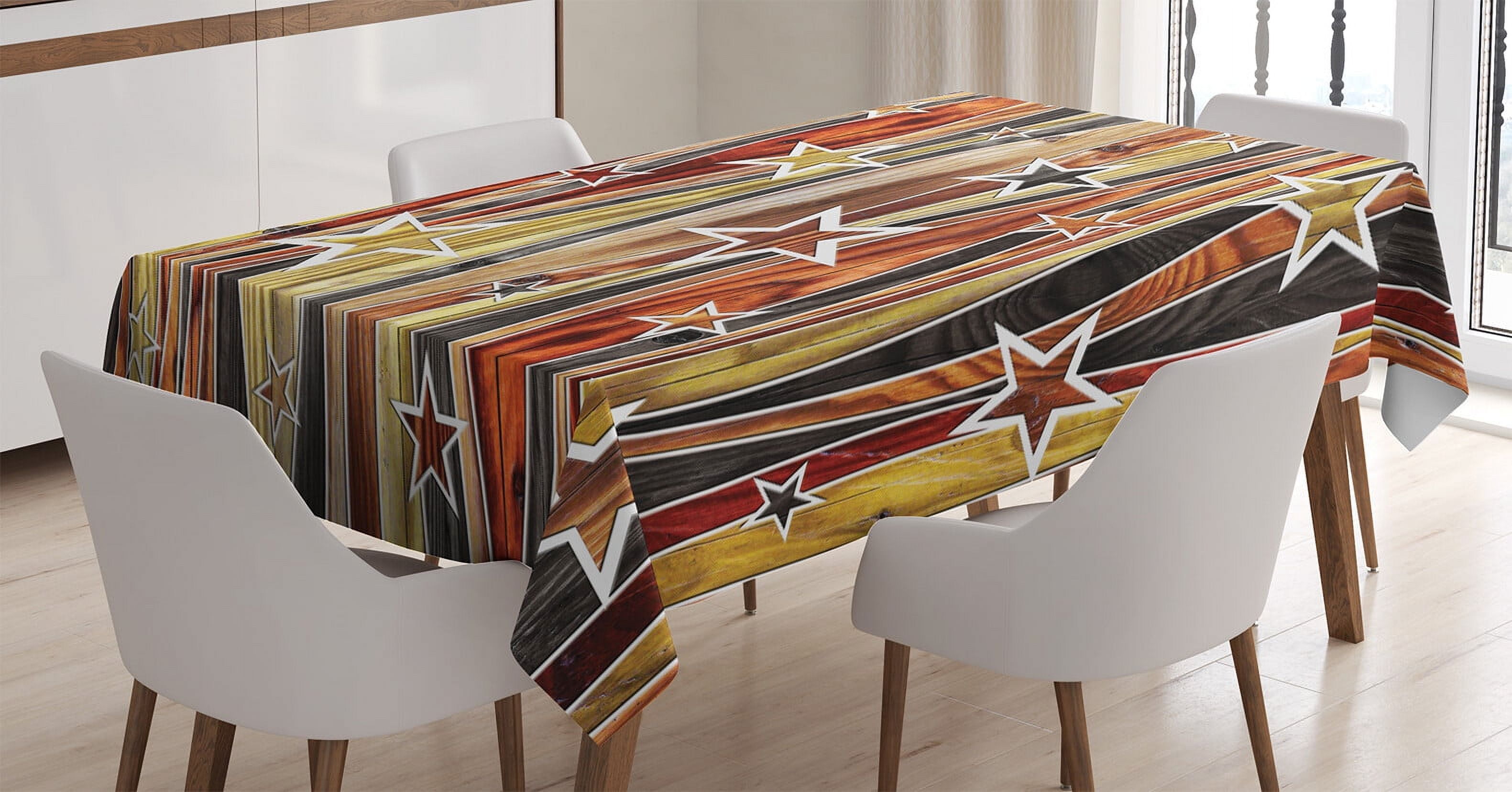 Ambesonne Abstract Tablecloth Rectangular Table Cover, Charming Stars ...