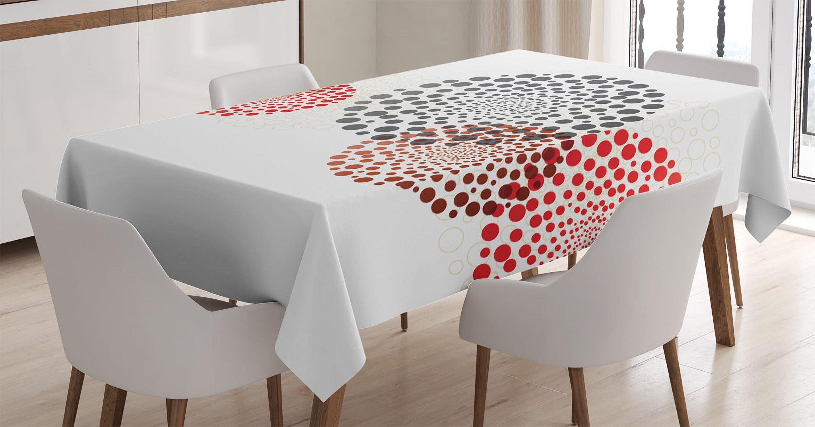 Ambesonne Abstract Tablecloth Rectangular Table Cover, Circled Modern ...