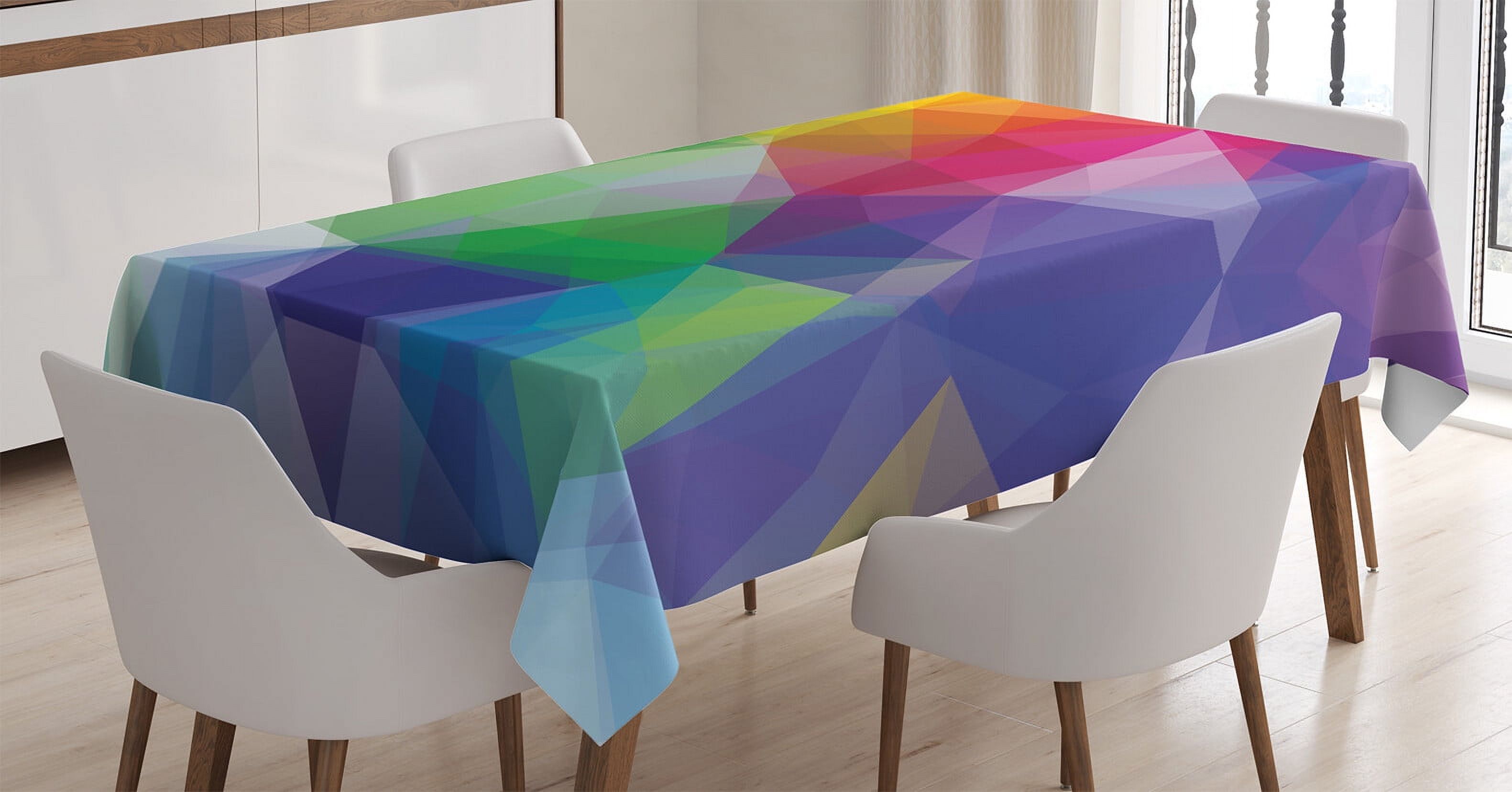 Ambesonne Abstract Tablecloth Rectangular Table Cover, Fractal Quirky ...