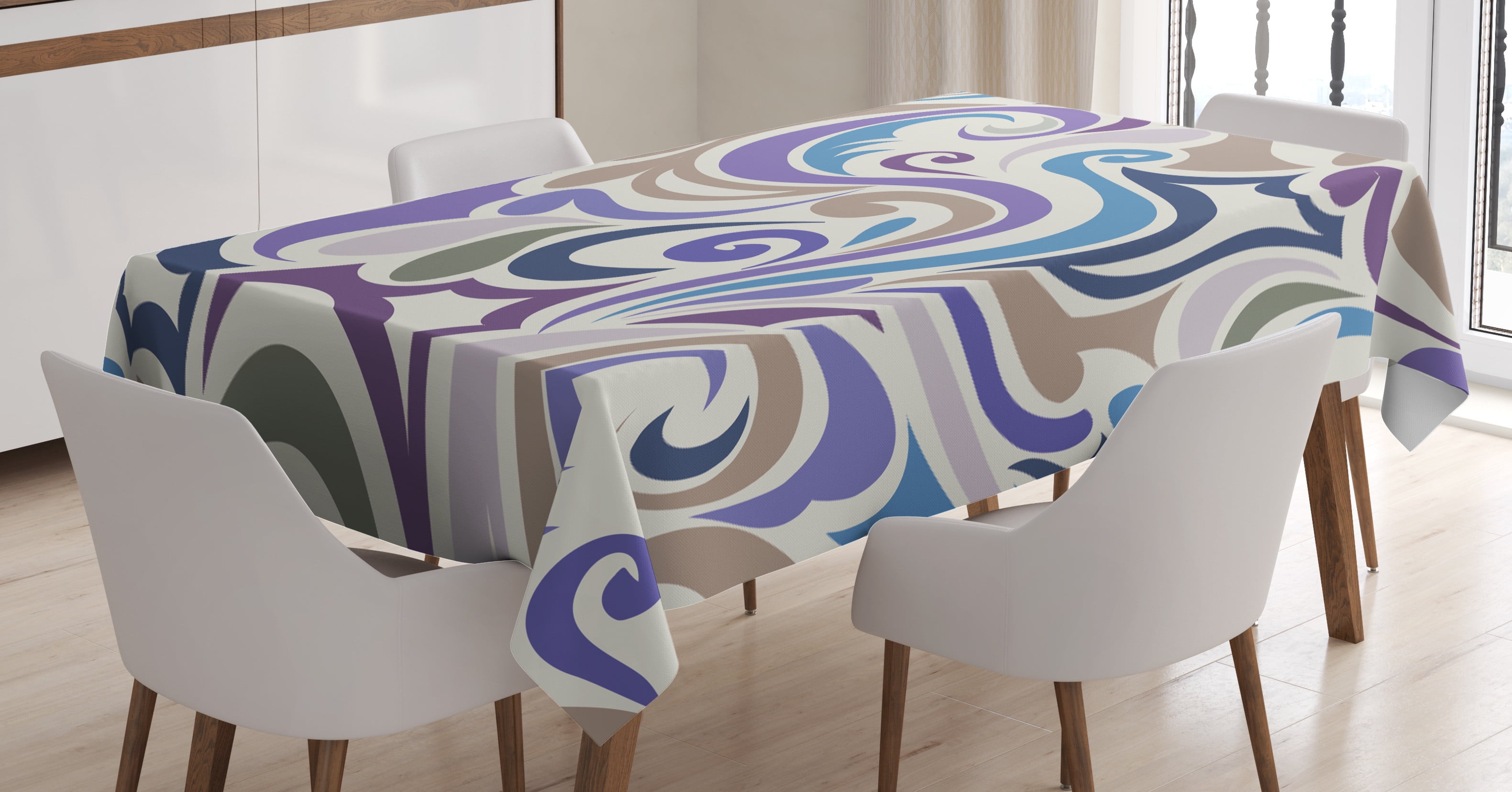 Ambesonne Abstract Tablecloth Rectangular Table Cover, Funky ...