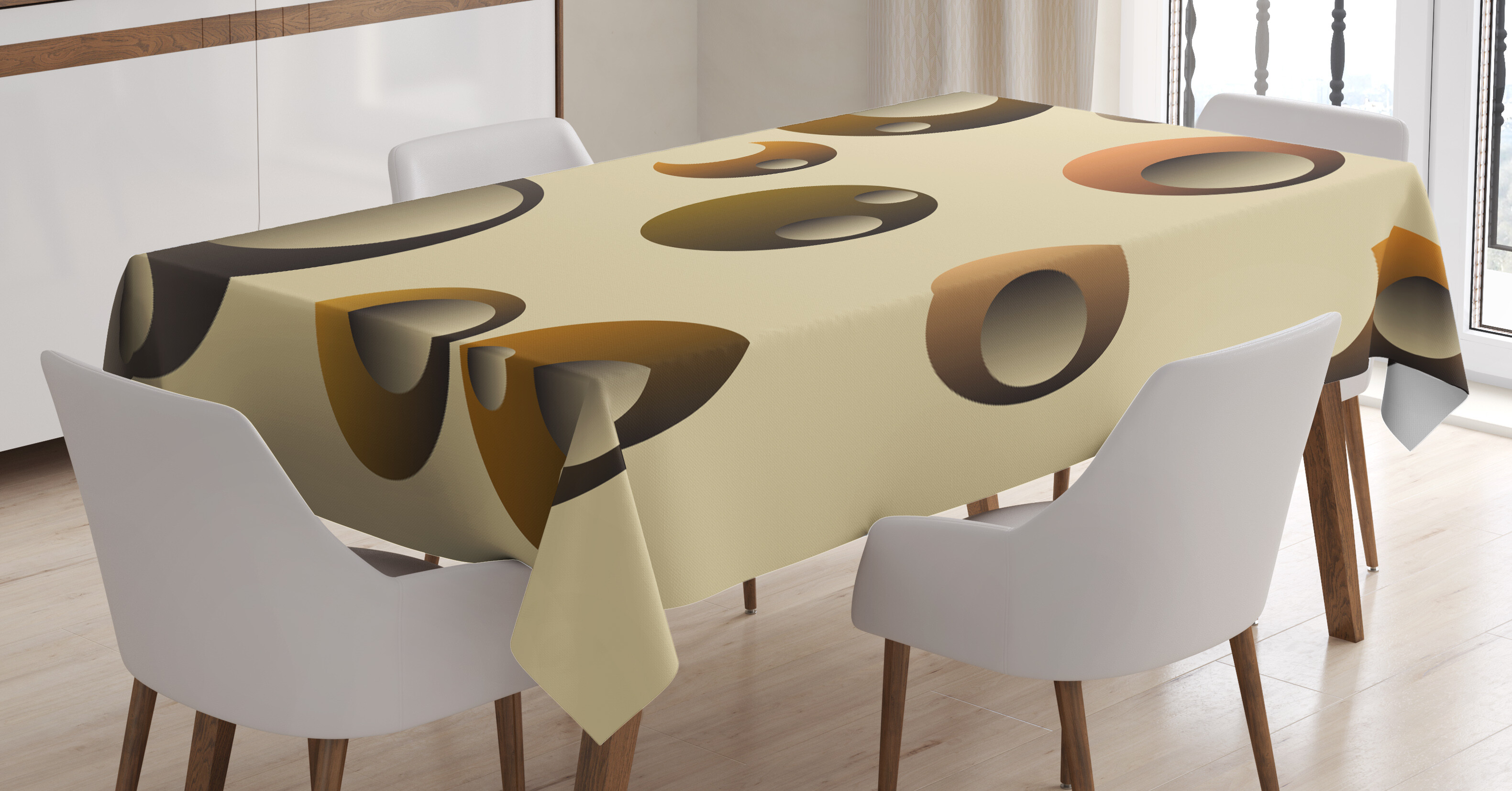 Ambesonne Abstract Tablecloth Rectangular Table Cover, Funky Bubbles ...