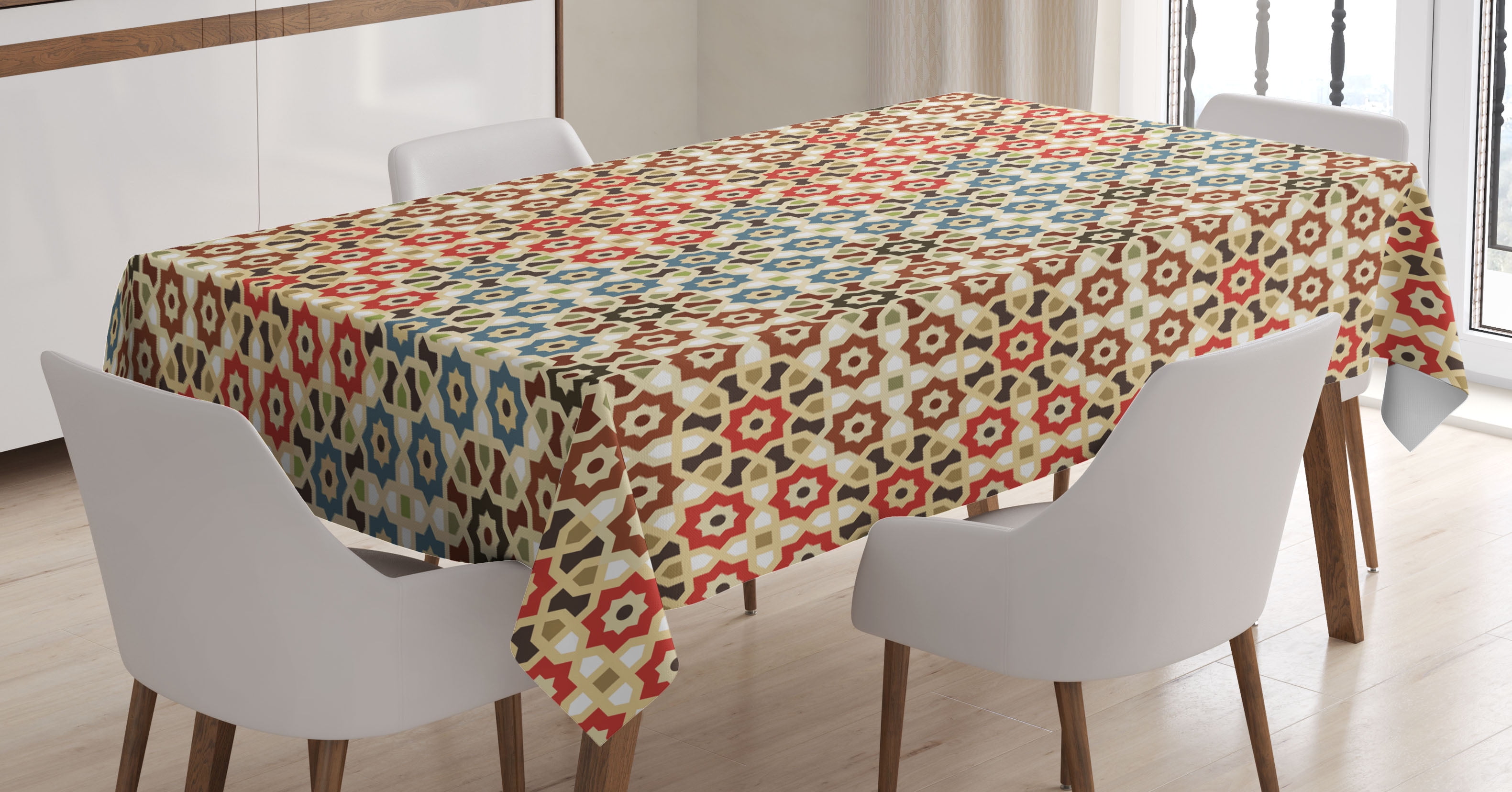 Ambesonne Abstract Tablecloth Rectangular Table Cover, Mosaic Look ...
