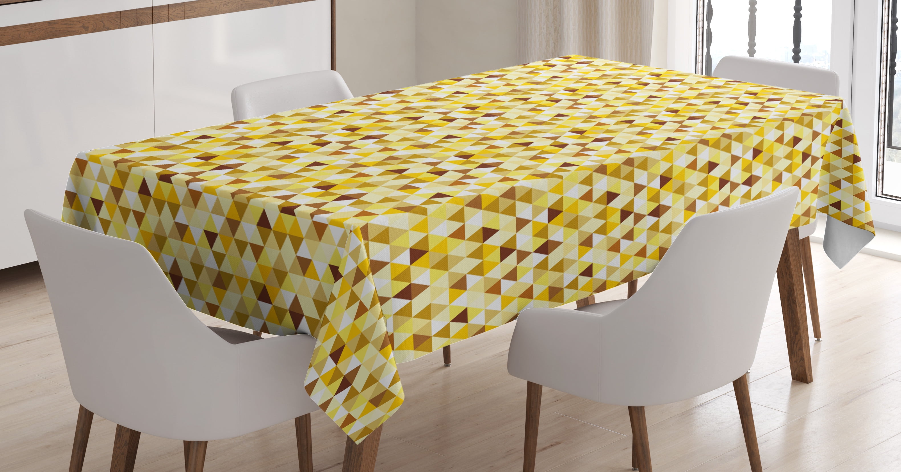Ambesonne Abstract Tablecloth Rectangular Table Cover, Triangle Rhombus ...