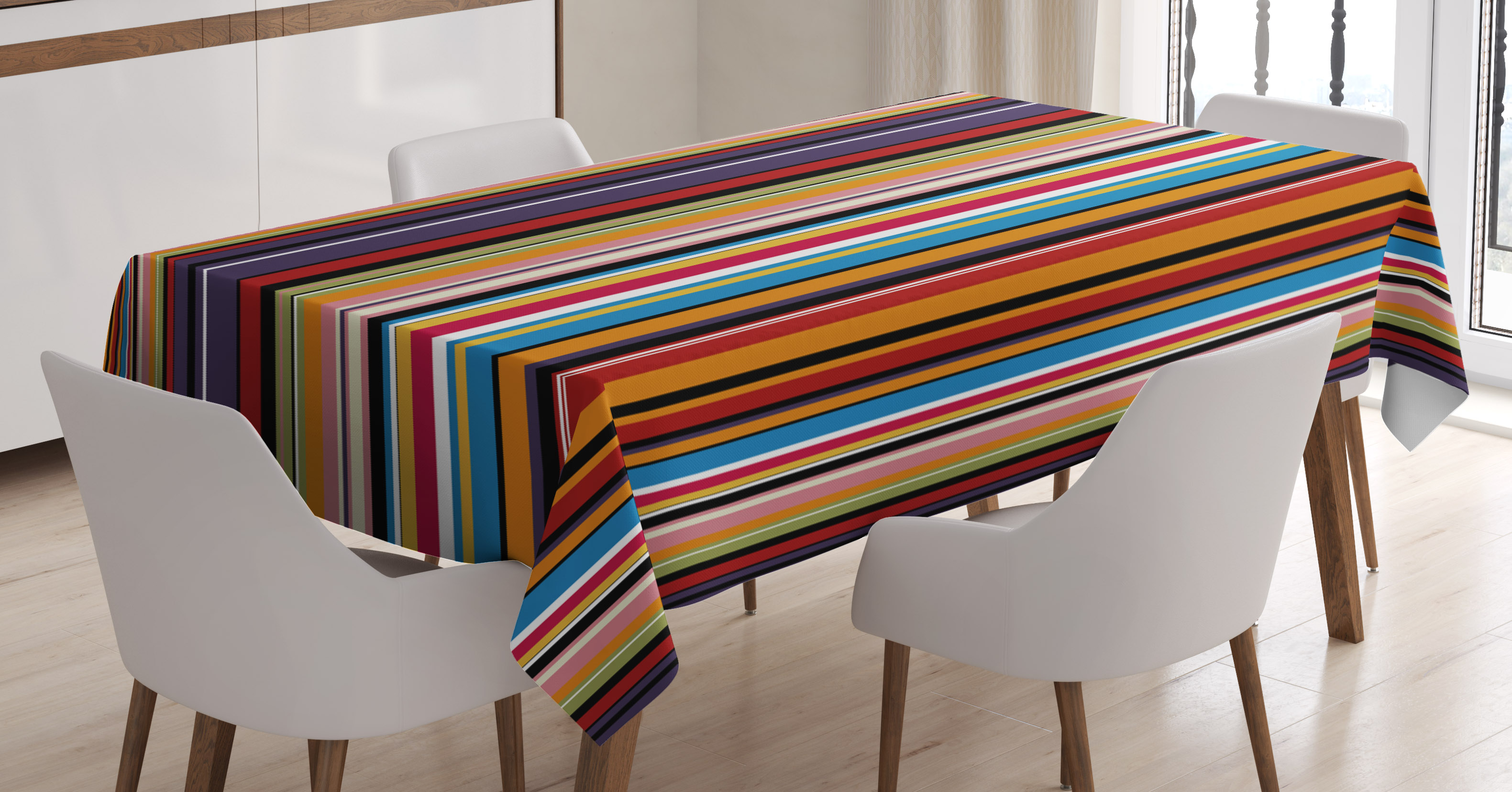 Ambesonne Abstract Tablecloth Rectangular Table Cover, Vibrant Colors ...
