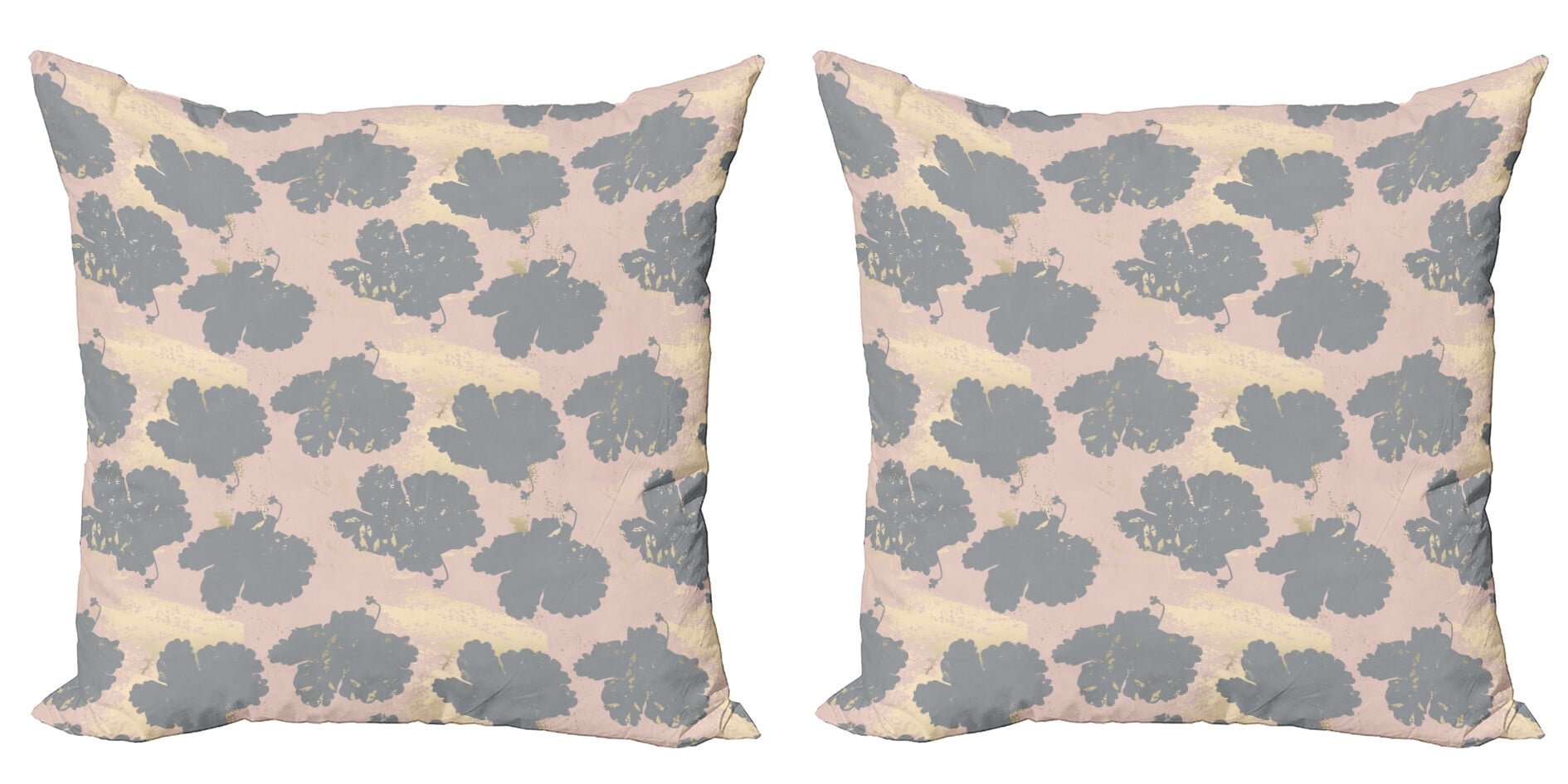 Ambesonne Abstract Throw Pillow Cover 2 Pack, Grunge Marble Leaves Art ...