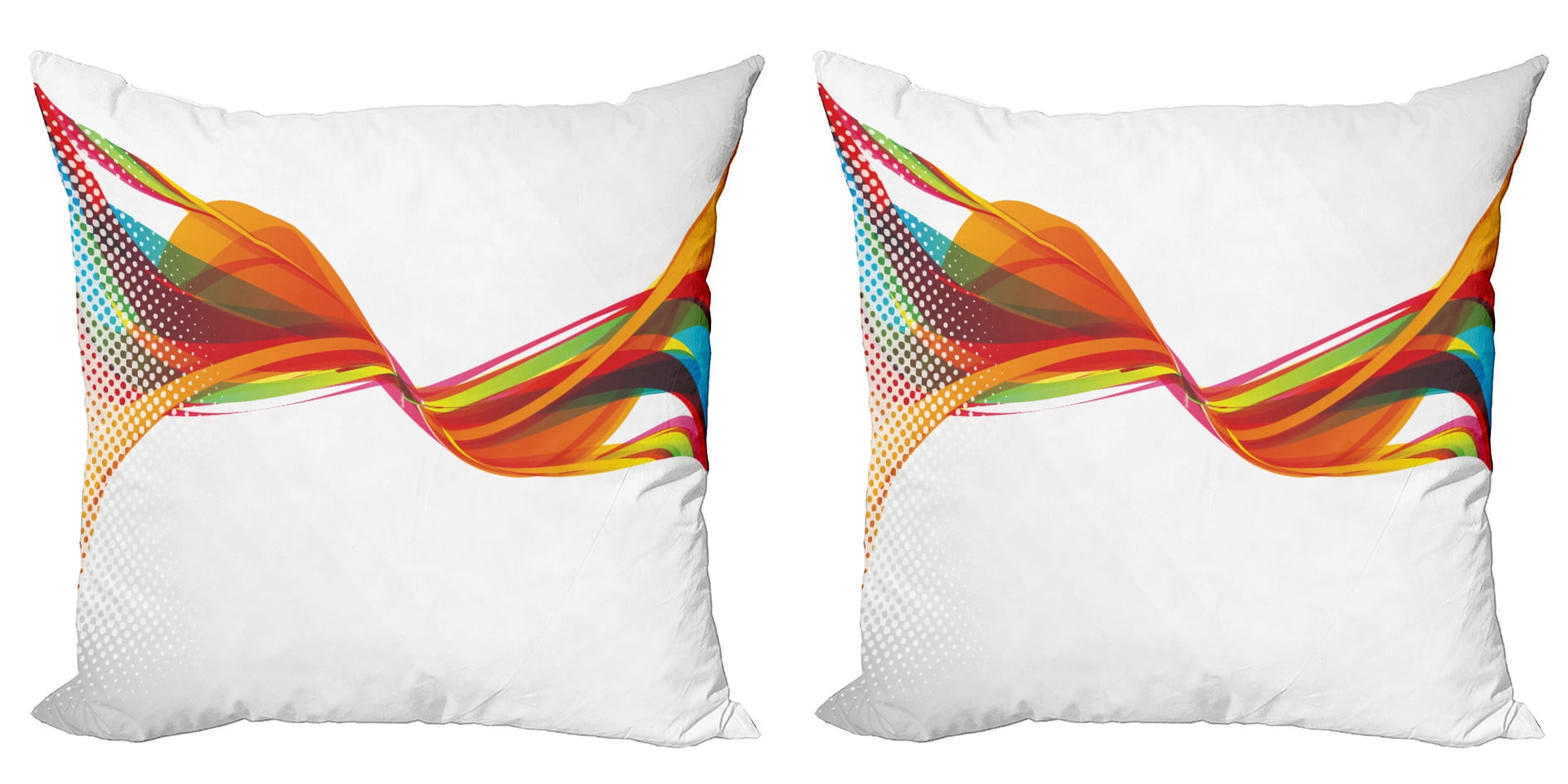Ambesonne Abstract Throw Pillow Cover 2 Pack, Pixel Details Rainbow, 24 ...
