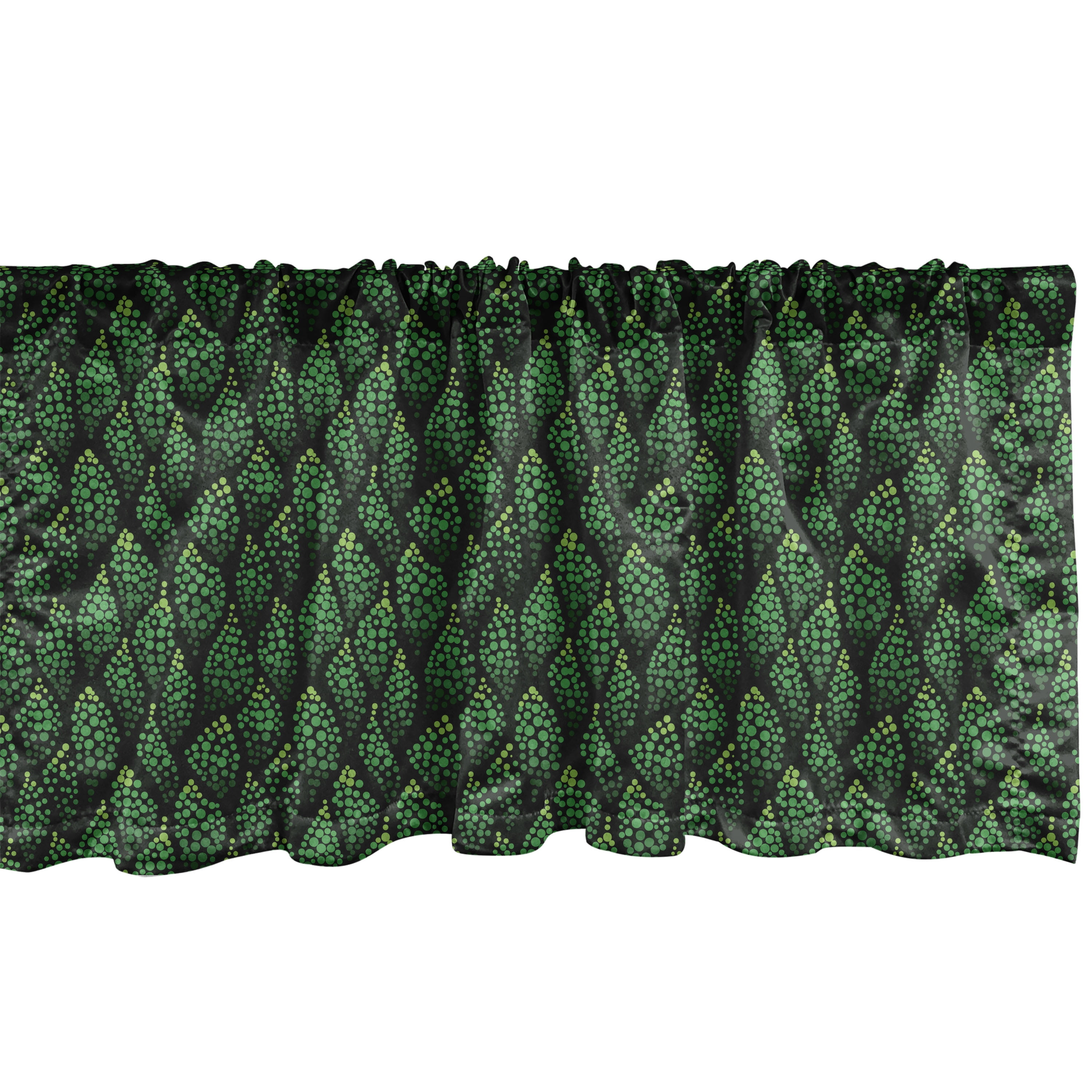 Ambesonne Abstract Valance Pack of 2, Monochrome Dotted Leaves, 54"X12 ...